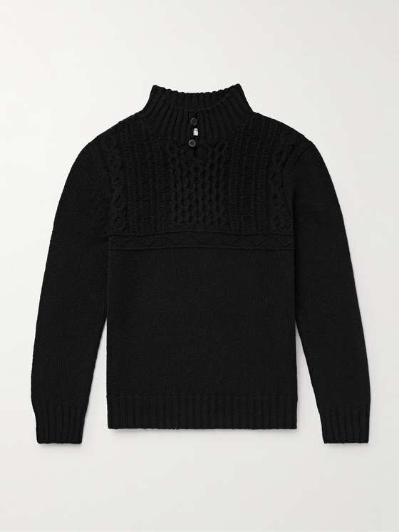 INIS MEÁIN Máirtín Beag Galánta Merino Wool and Cashmere-Blend Sweater ...