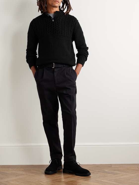 INIS MEÁIN Máirtín Beag Galánta Merino Wool and Cashmere-Blend Sweater ...