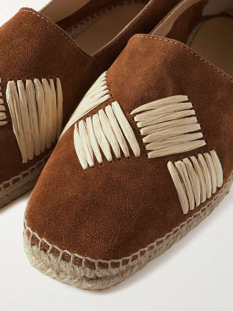 CASTAÑER Percy Raffia-Trimmed Suede Espadrilles for Men | MR PORTER
