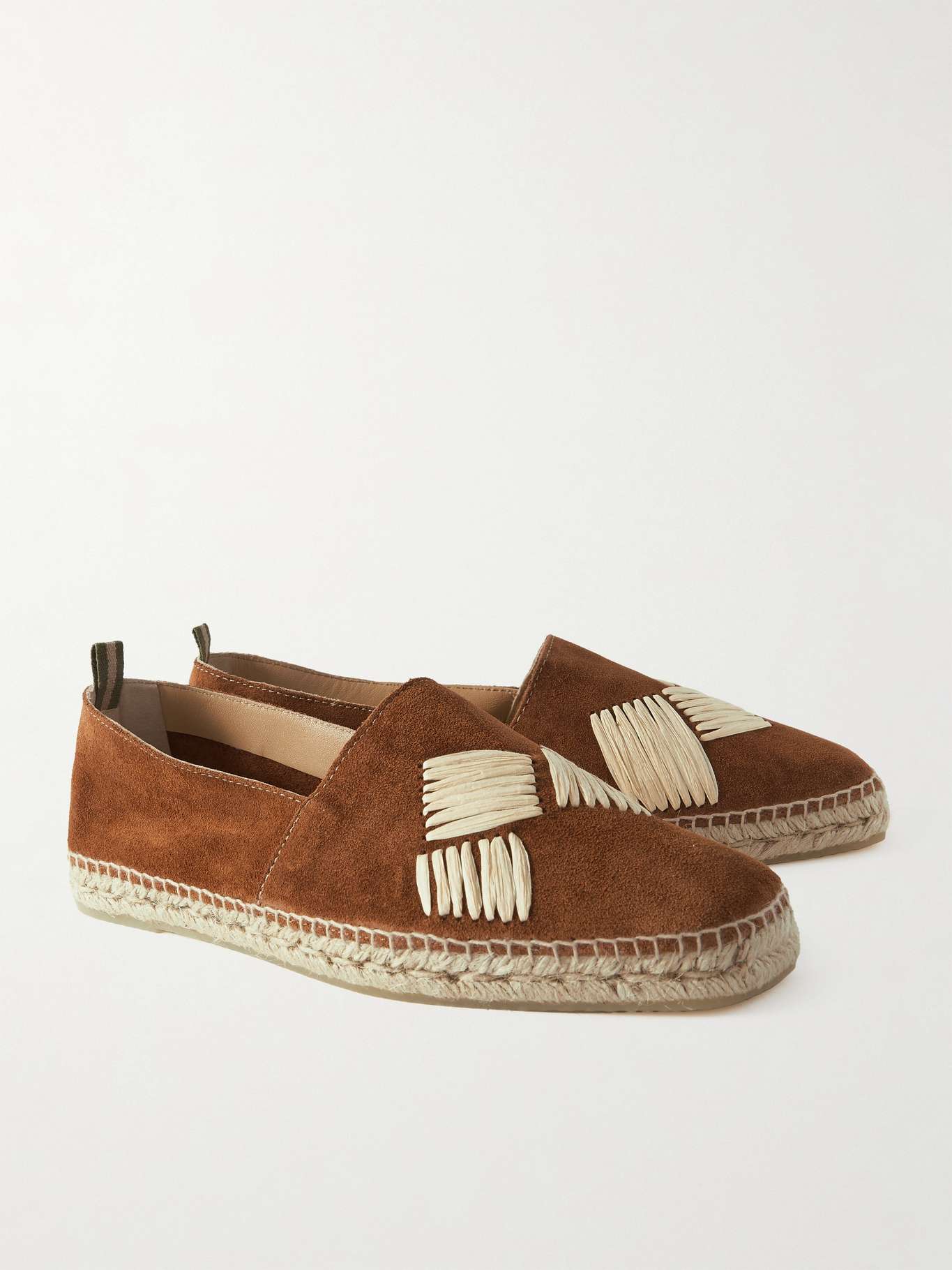 CASTAÑER Percy Raffia-Trimmed Suede Espadrilles for Men | MR PORTER