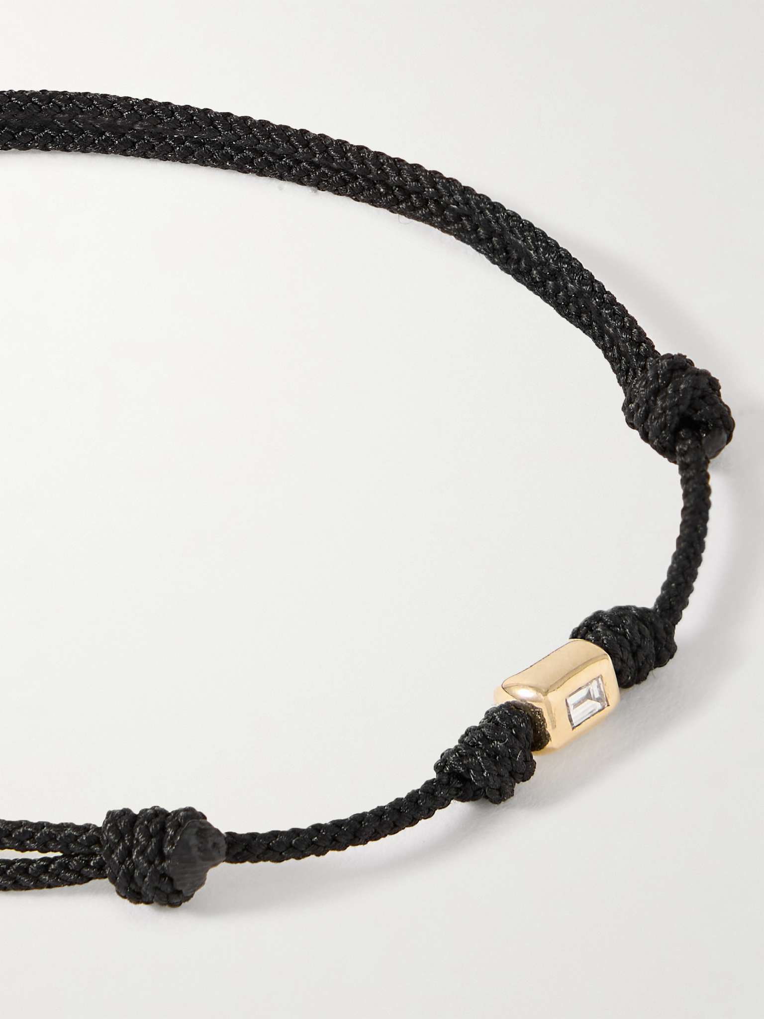 Black Gold, Diamond and Cord Bracelet | LUIS MORAIS | MR PORTER