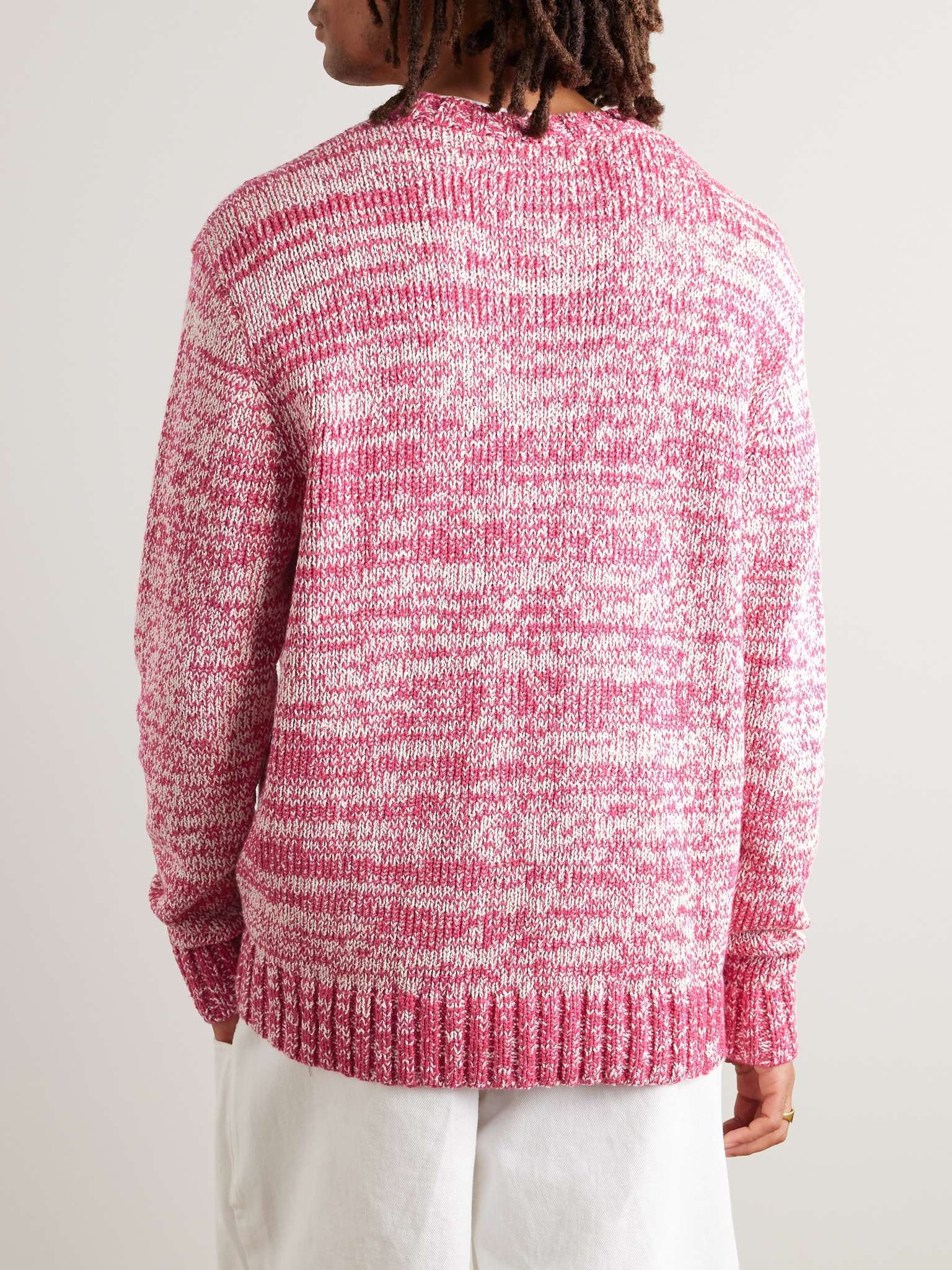 Pink Nora Two-Tone Cotton Sweater | THE ELDER STATESMAN | MR PORTER