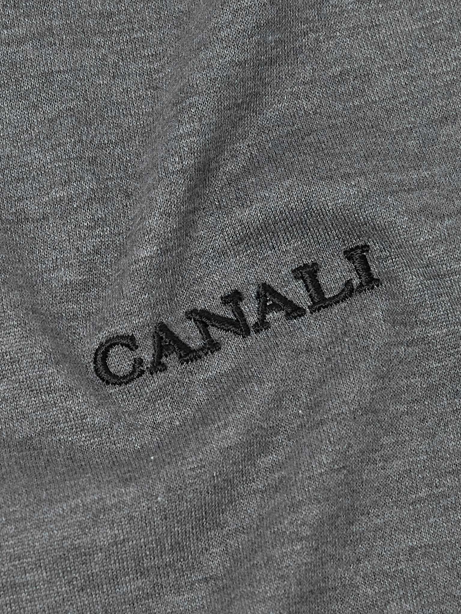 CANALI Logo-Embroidered Printed Cotton and Silk-Blend Jersey T-Shirt ...