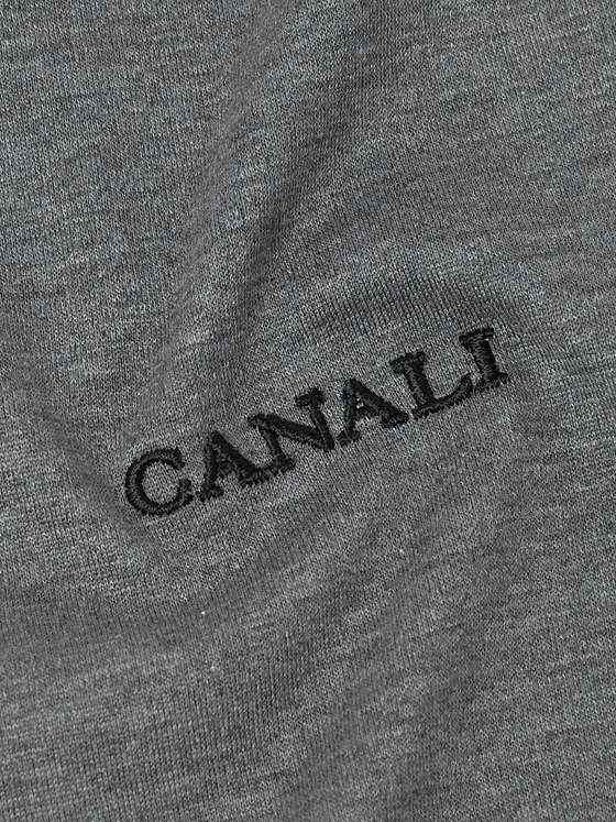CANALI Logo-Embroidered Printed Cotton and Silk-Blend Jersey T-Shirt ...