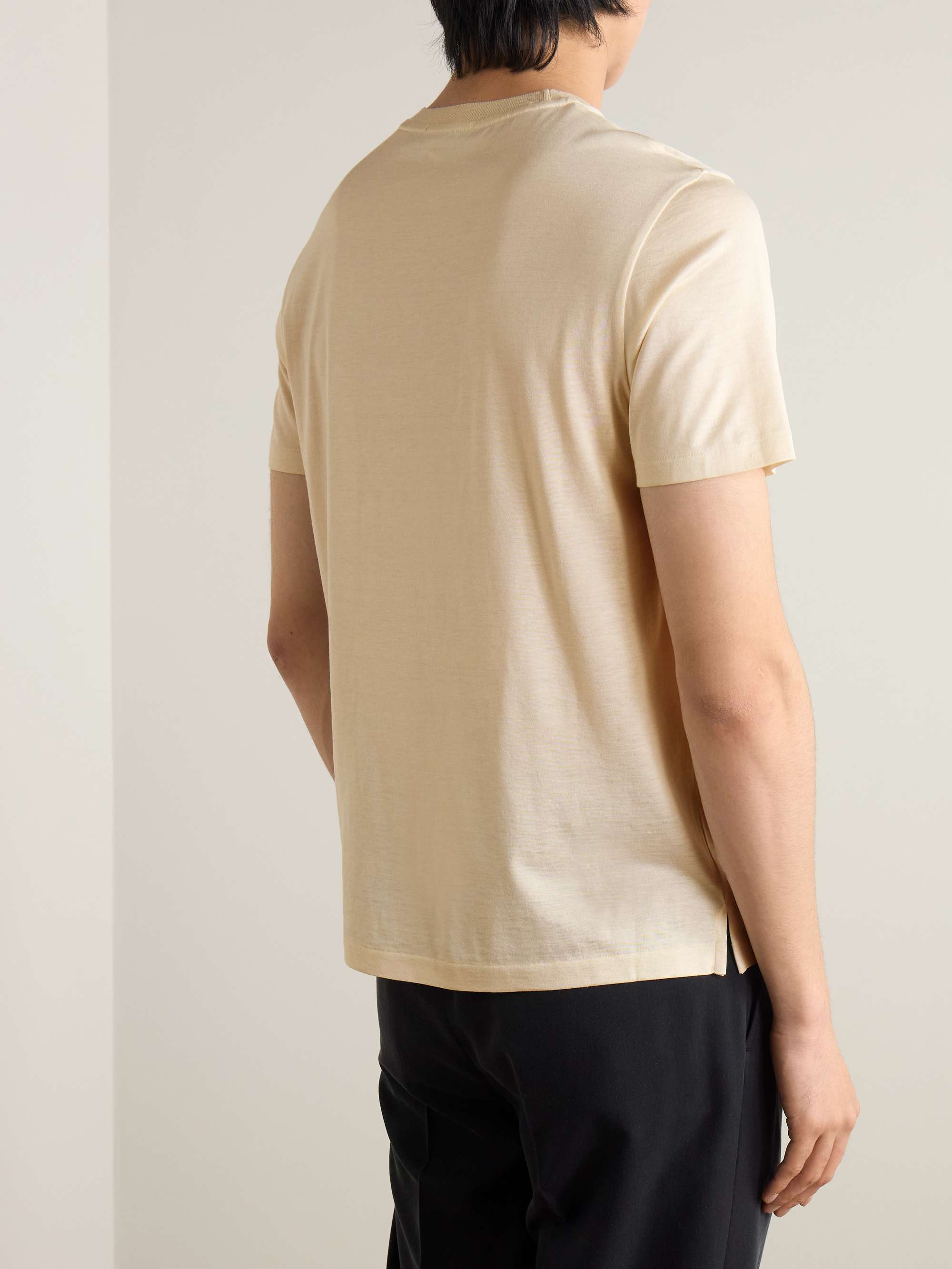 RALPH LAUREN PURPLE LABEL Slim-Fit Logo-Embroidered Cotton and Silk ...