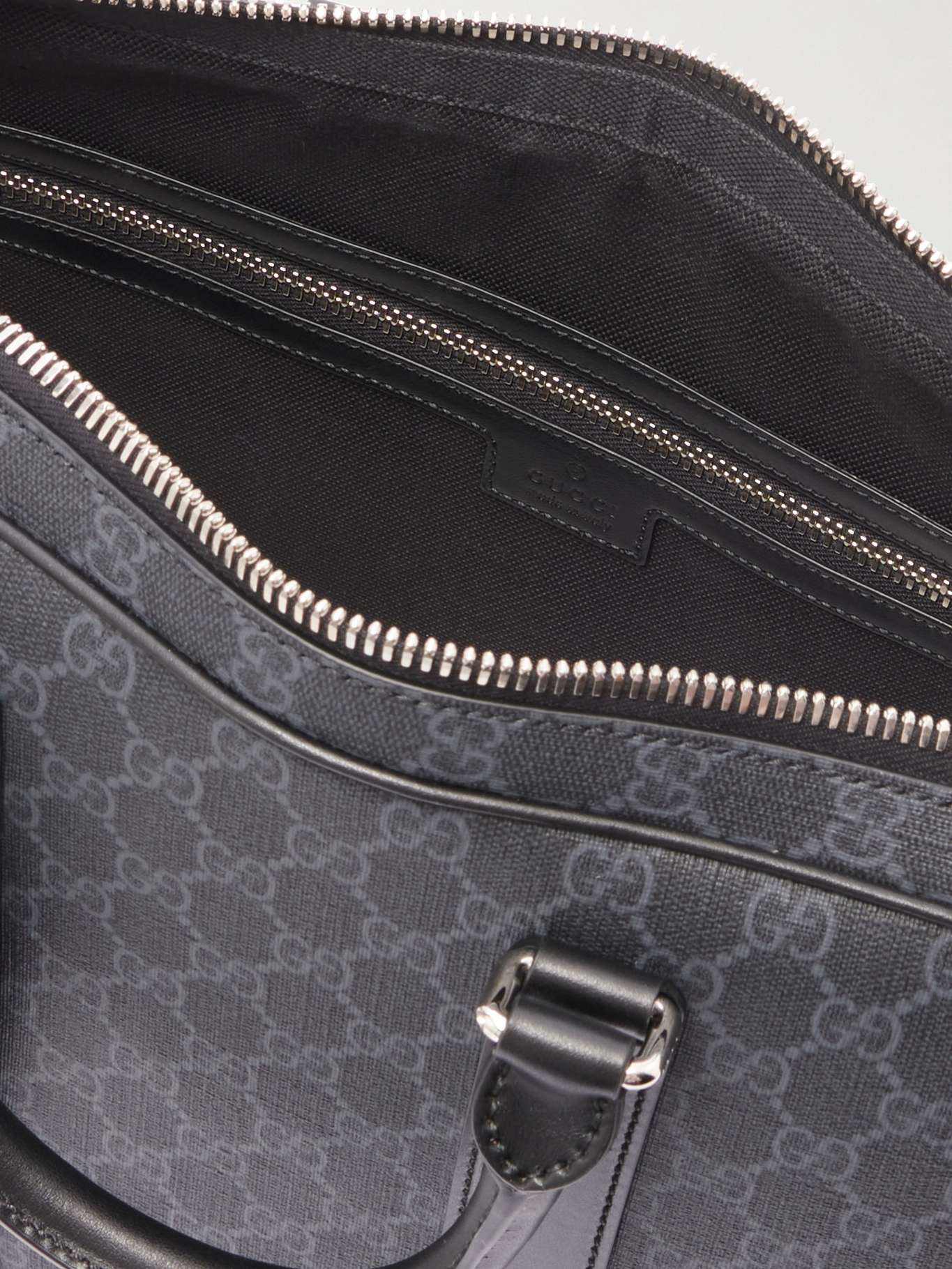 GUCCI Leather-Trimmed Monogrammed Supreme Coated-Canvas Briefcase for ...