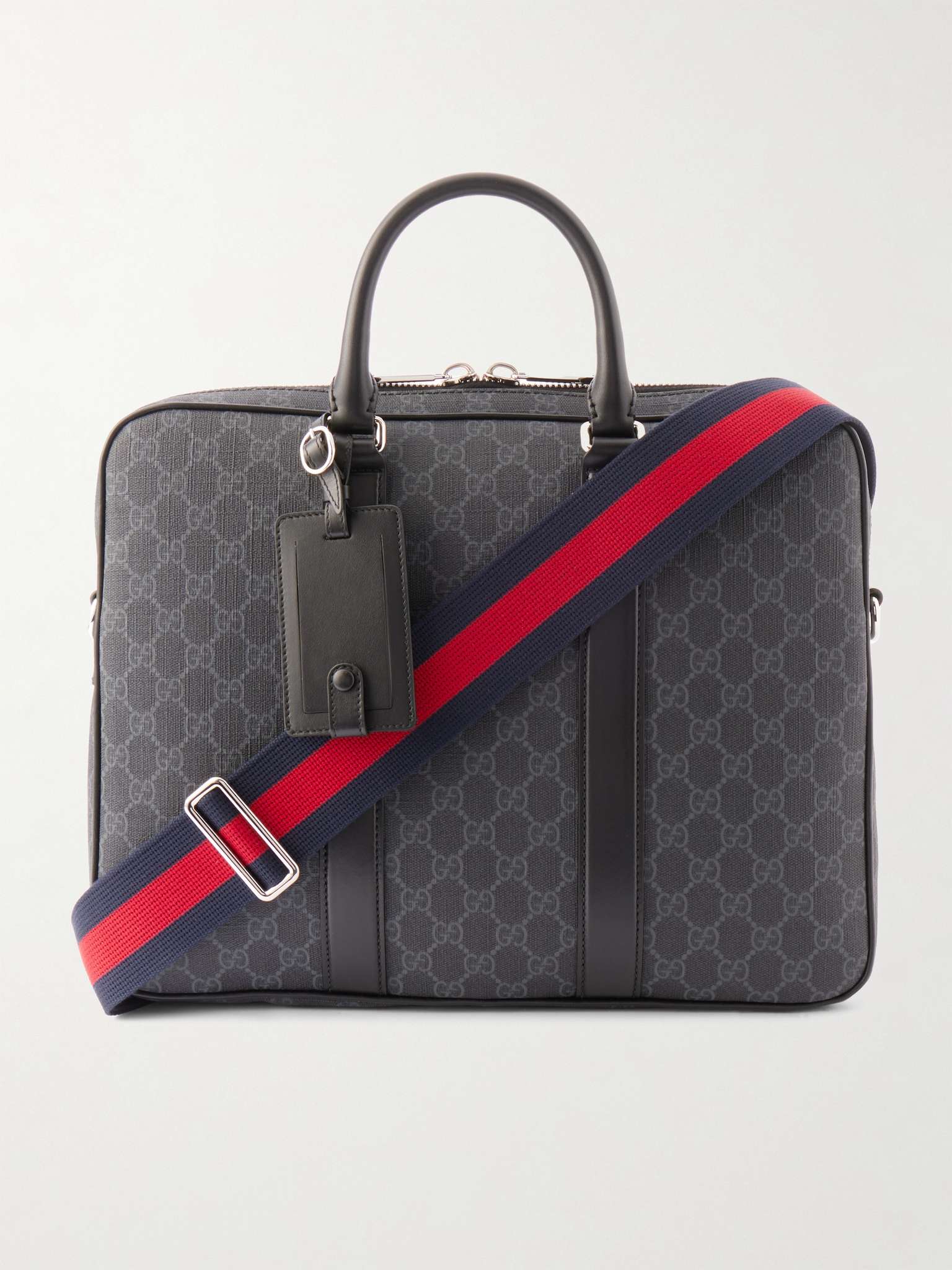 GUCCI Leather-Trimmed Monogrammed Supreme Coated-Canvas Briefcase for ...