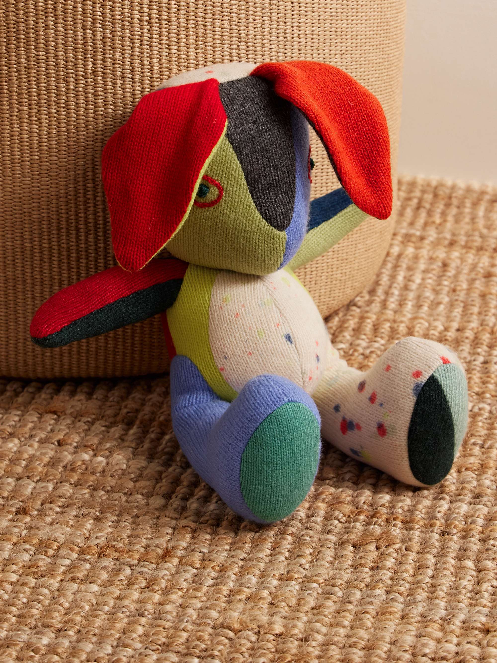 THE ELDER STATESMAN Small Rabbit Patchwork Cashmere Stuffed Animal for ...