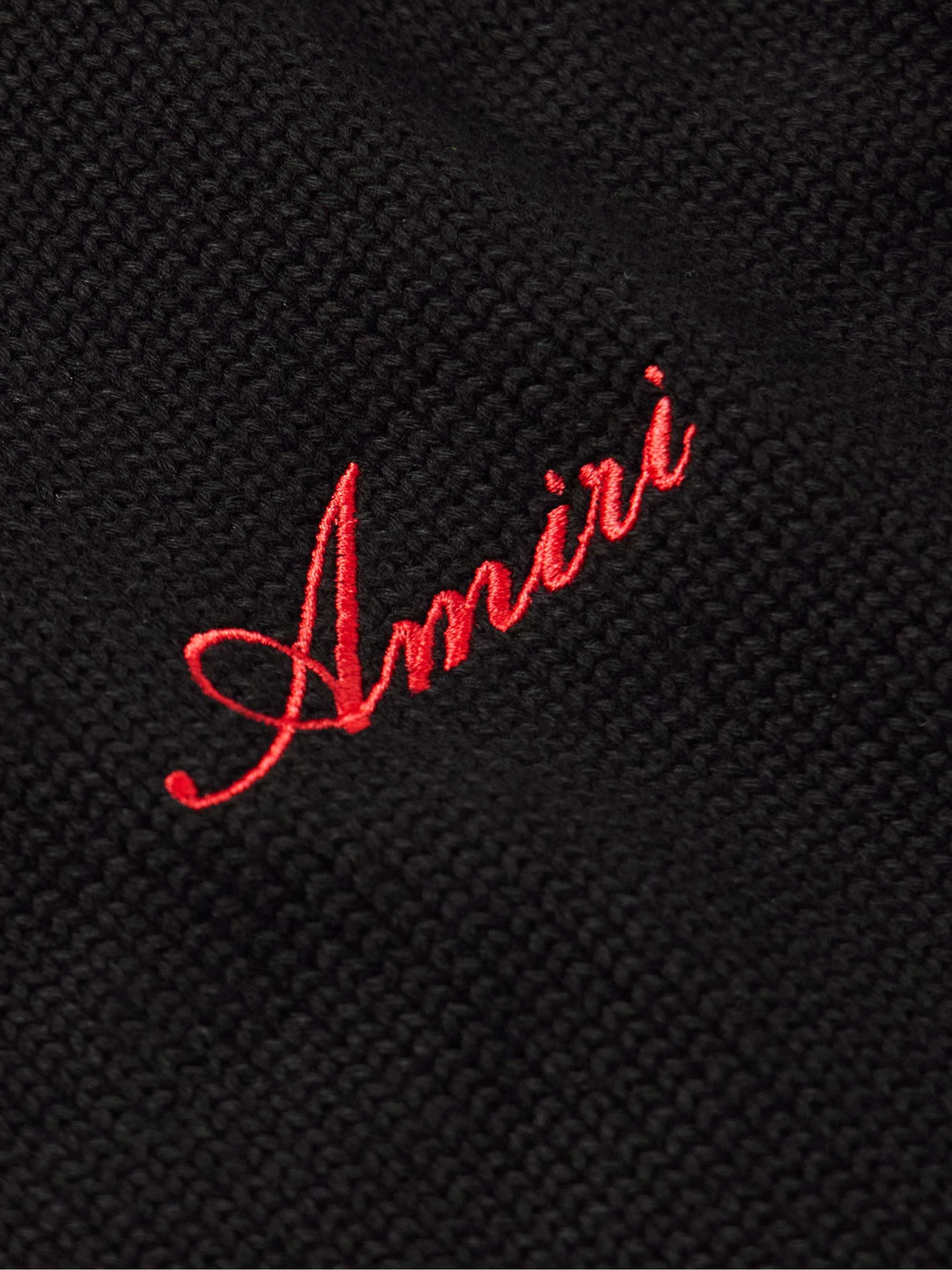 AMIRI Bones Logo-Embroidered Intarsia Cotton-Blend Hoodie for Men | MR ...