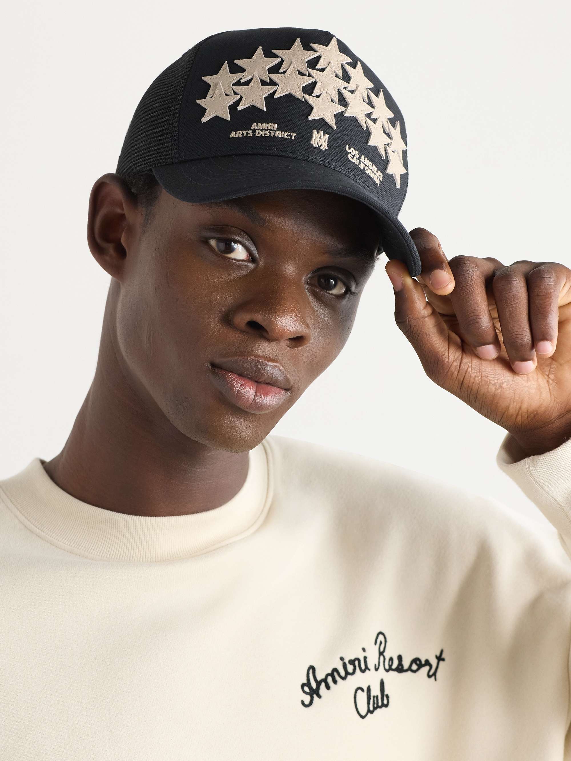 AMIRI Appliquéd Logo-Embroidered Cotton-Canvas and Mesh Trucker Cap for ...