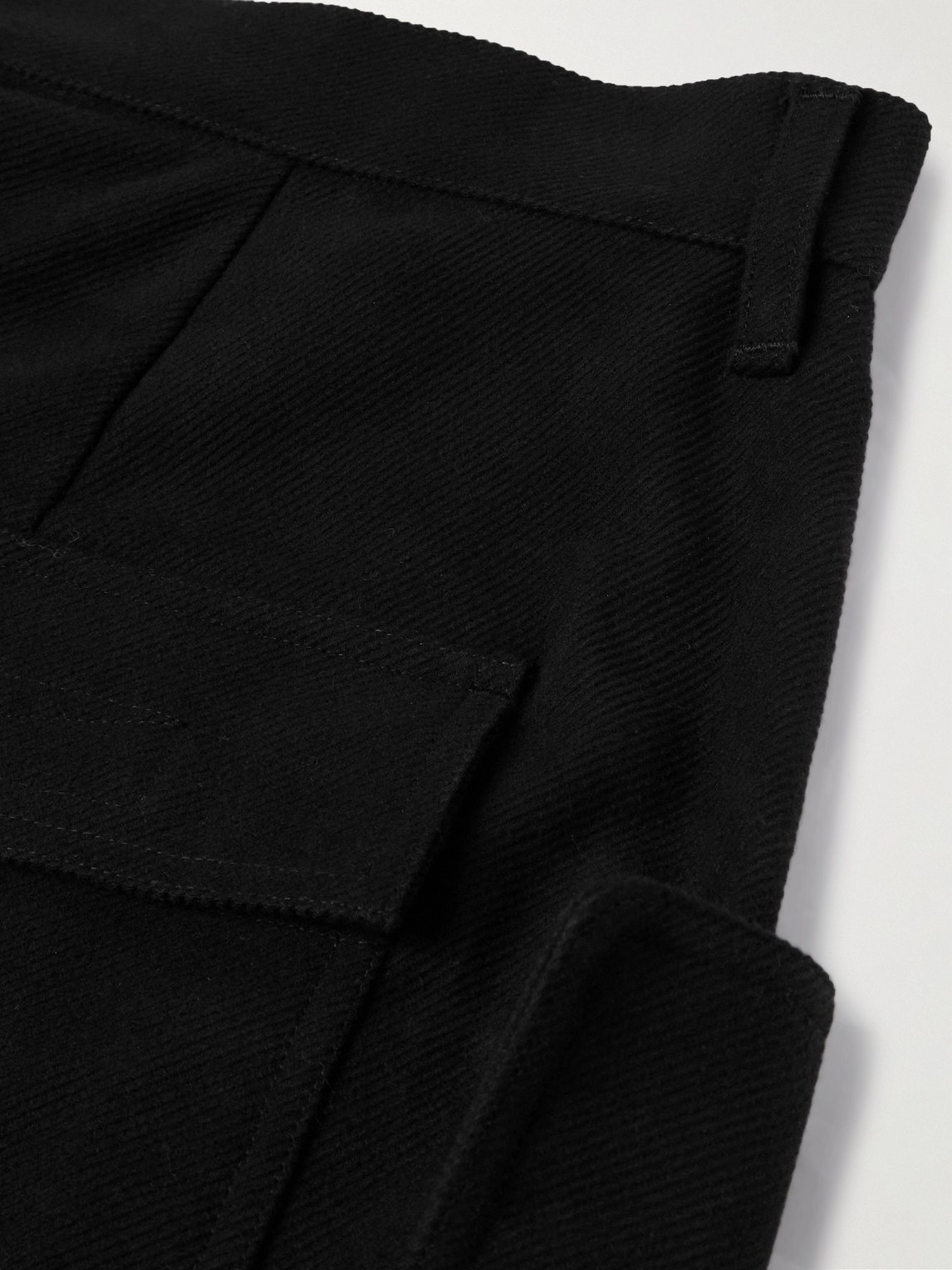 Rick Owens - Stefan Wide-Leg Brushed Cotton-Twill Cargo Trousers ...