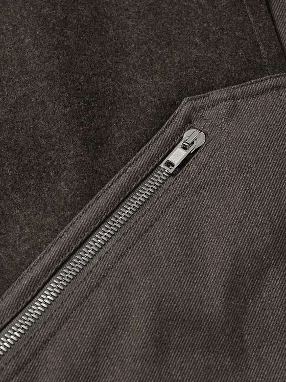 RICK OWENS Felt and Rubber-Trimmed Cotton-Drill Overshirt for Men | MR ...