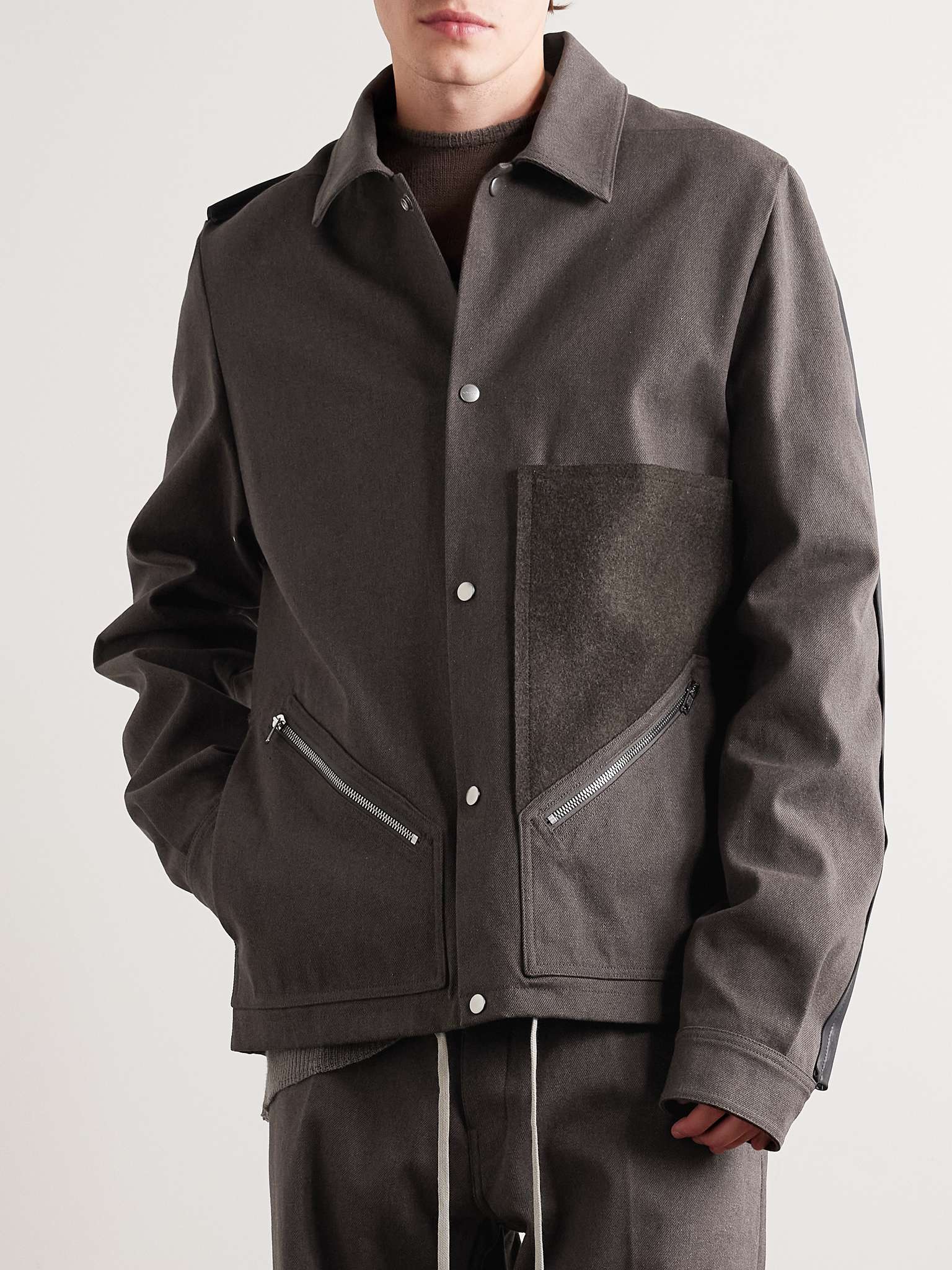 RICK OWENS Felt and Rubber-Trimmed Cotton-Drill Overshirt for Men | MR ...
