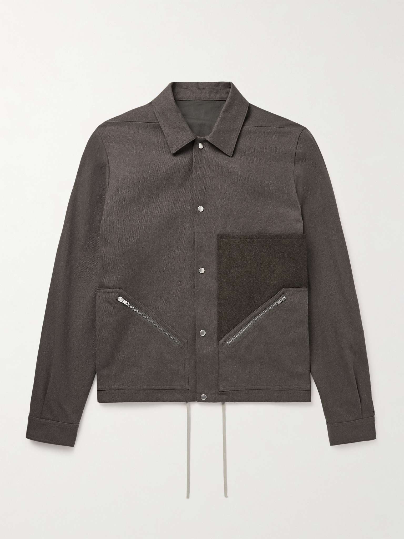RICK OWENS Felt and Rubber-Trimmed Cotton-Drill Overshirt for Men | MR ...