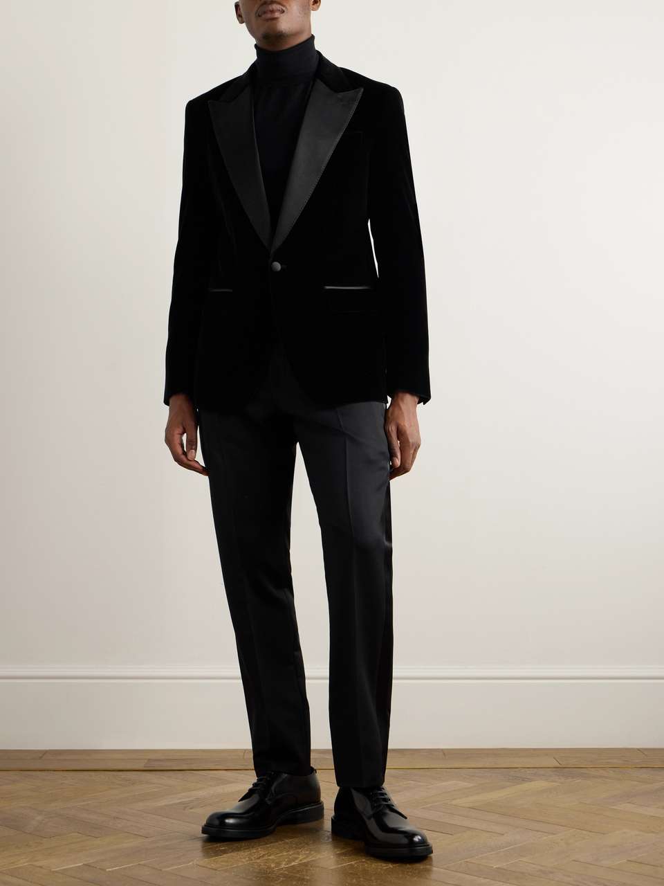 DOLCE&GABBANA Silk-Trimmed Cotton-Blend Velvet Tuxedo Jacket for Men ...