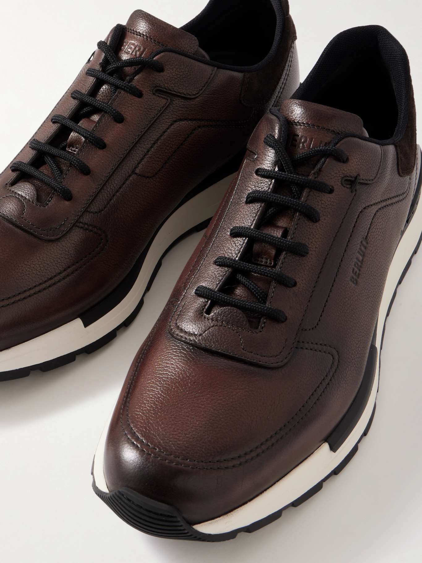 BERLUTI Fast Track Suede-Trimmed Full-Grain Venezia Softy Leather ...