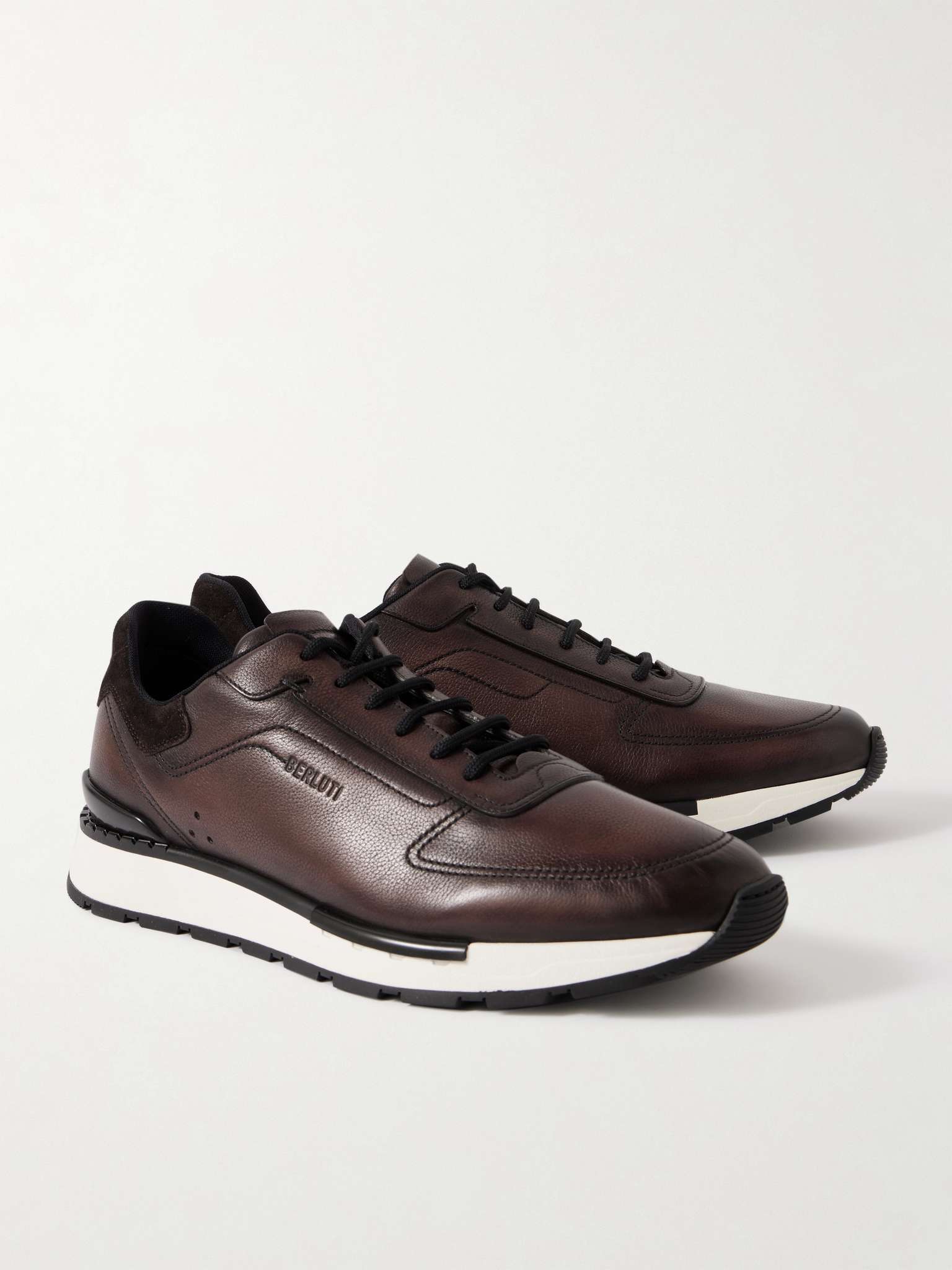 BERLUTI Fast Track Suede-Trimmed Full-Grain Venezia Softy Leather ...