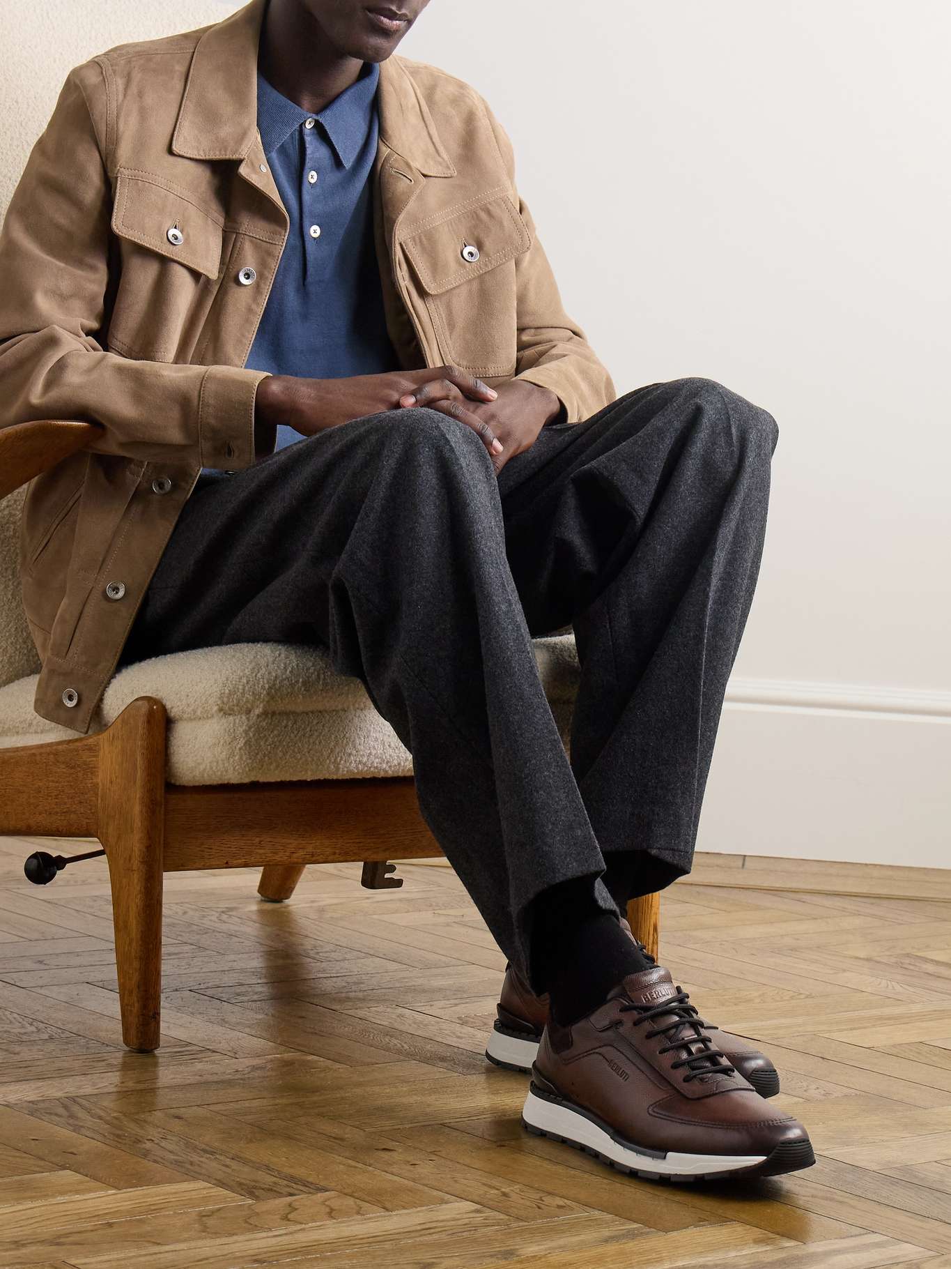 BERLUTI Fast Track Suede-Trimmed Full-Grain Venezia Softy Leather ...