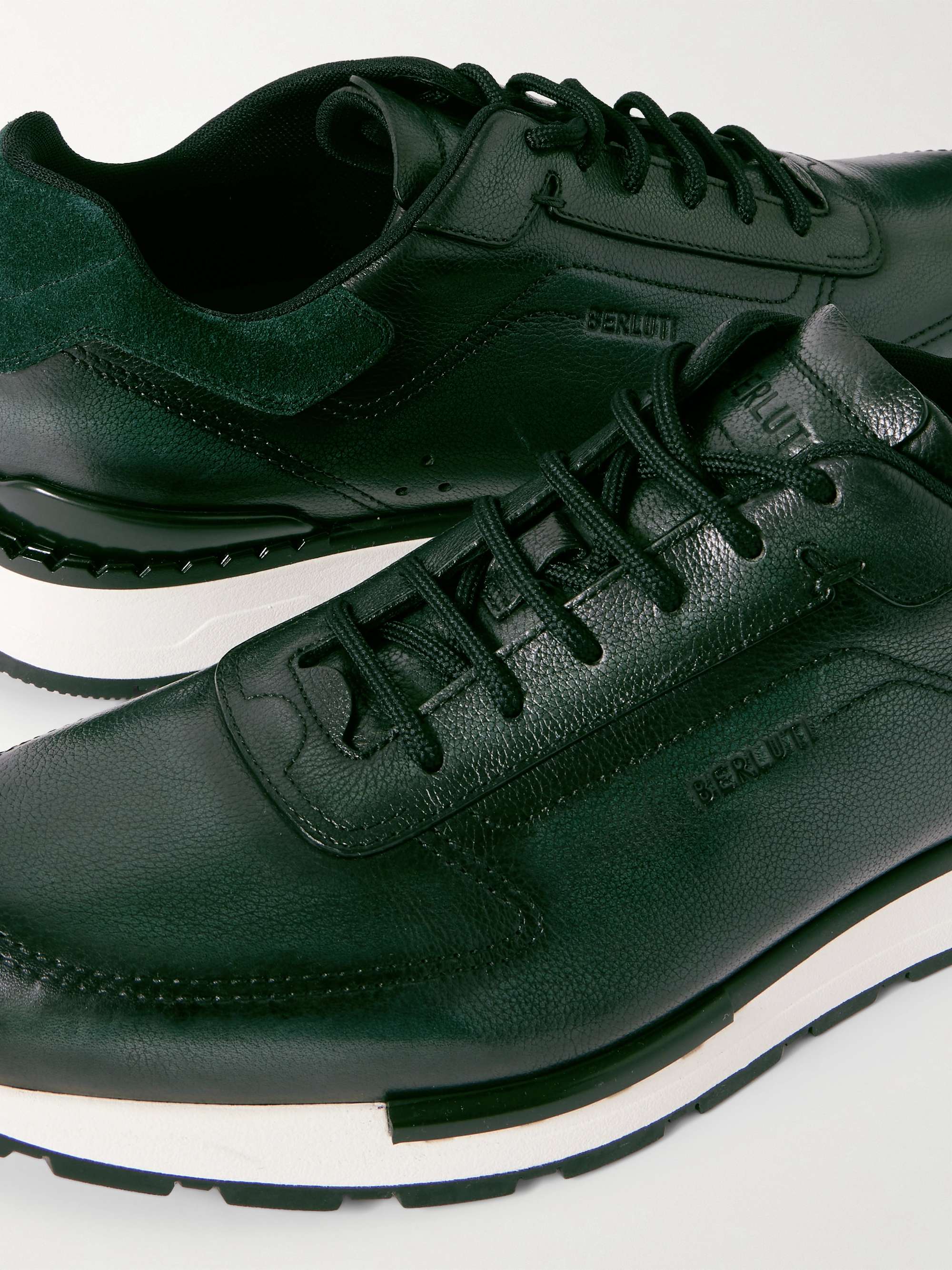 BERLUTI Fast Track Suede-Trimmed Full-Grain Venezia Softy Leather ...