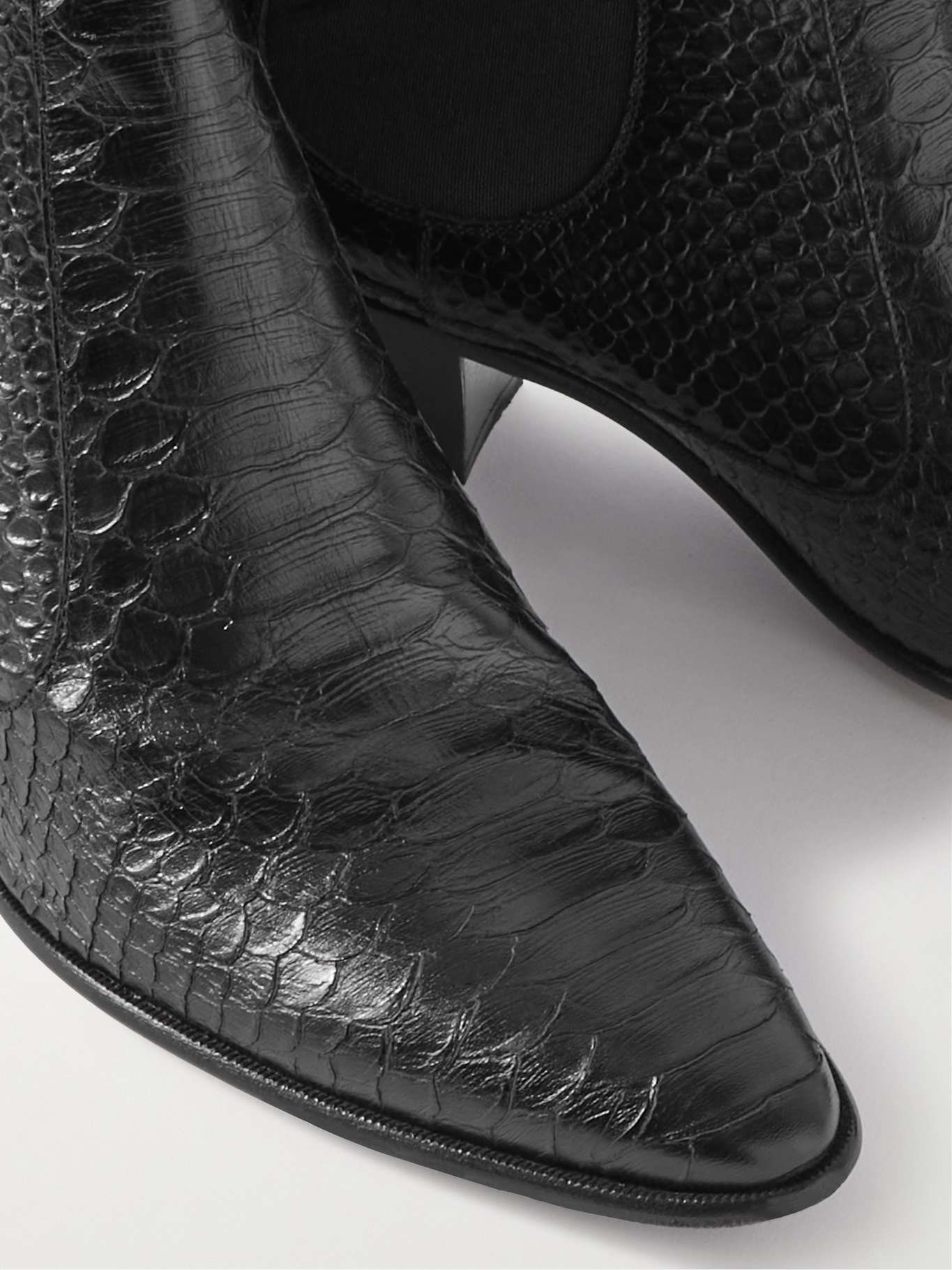 Black Snake-Effect Leather Chelsea Boots | CELINE HOMME | MR PORTER