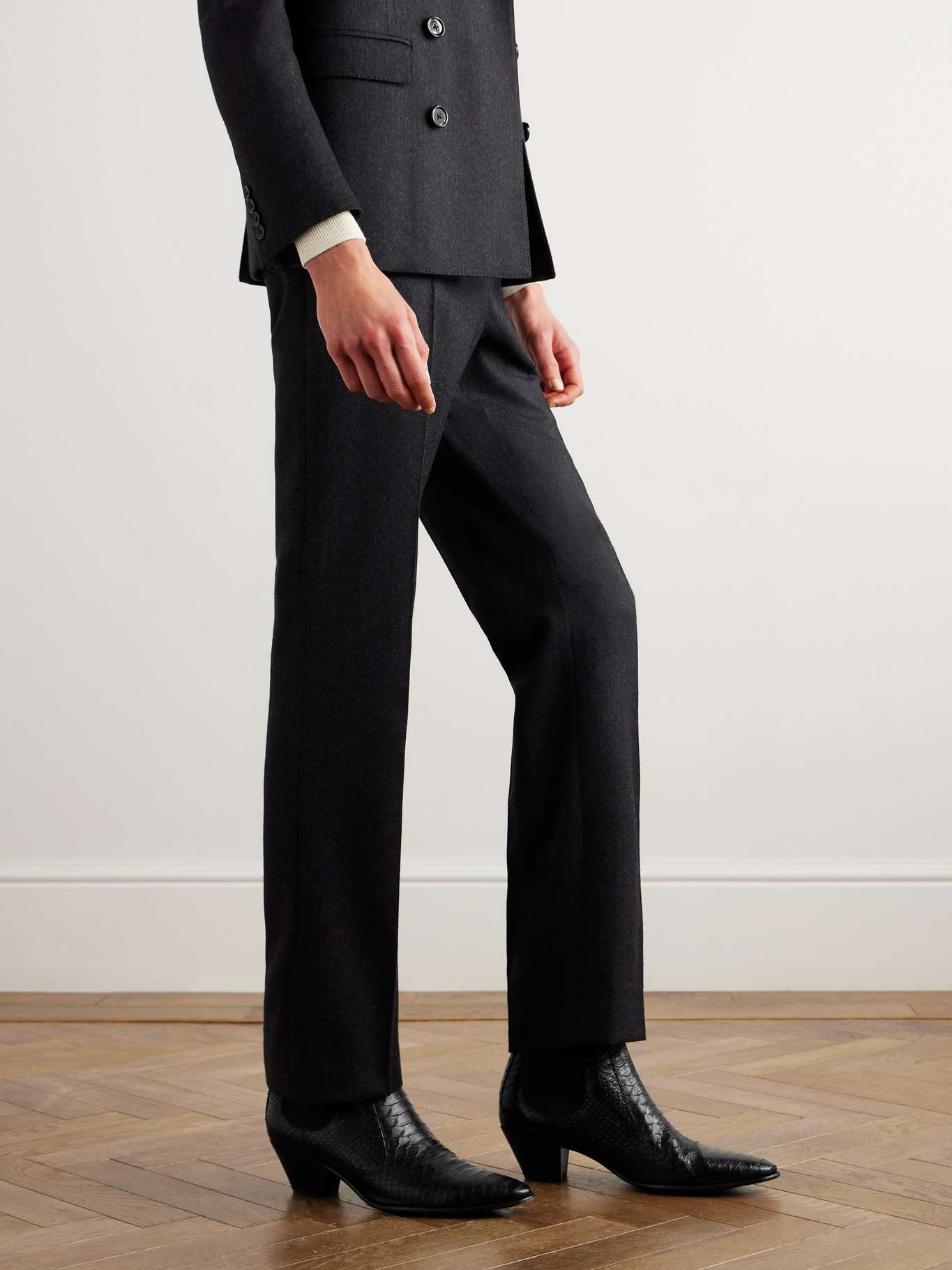 CELINE HOMME Snake-Effect Leather Chelsea Boots for Men | MR PORTER