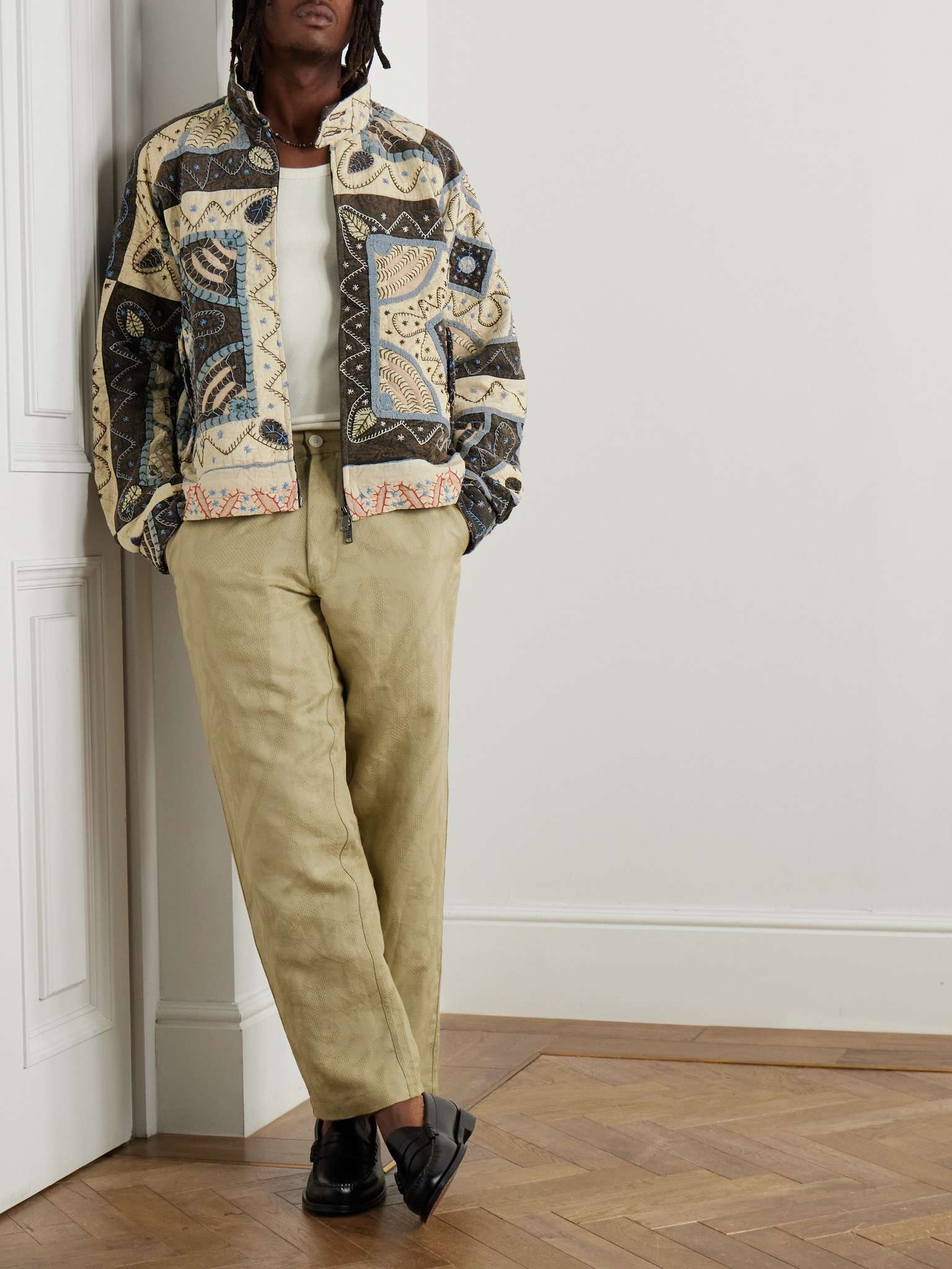 KARTIK RESEARCH + Baracuta Patchwork Embroidered Quilted Cotton Jacket ...