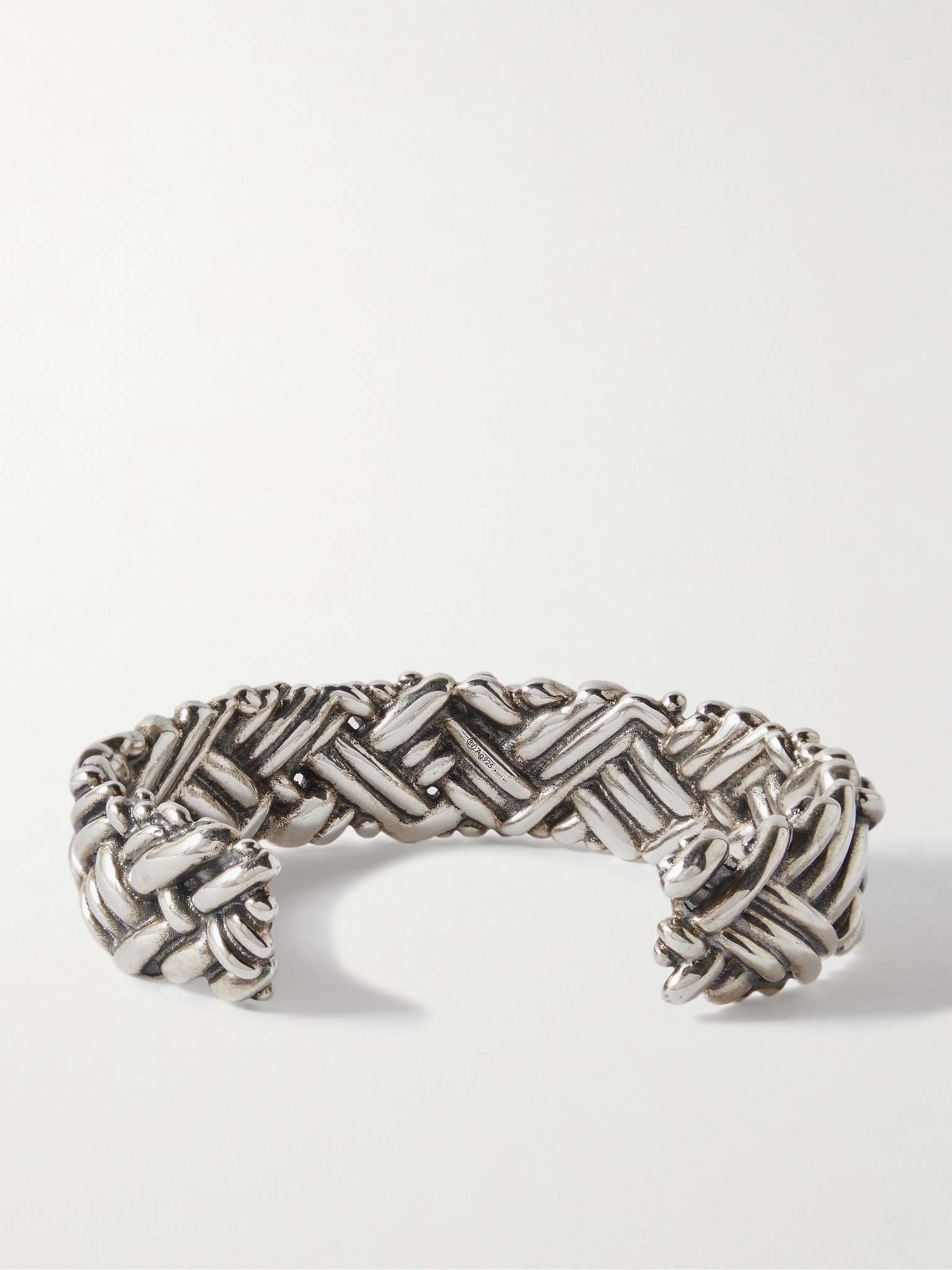 BOTTEGA VENETA Engraved Sterling Silver Cuff for Men | MR PORTER