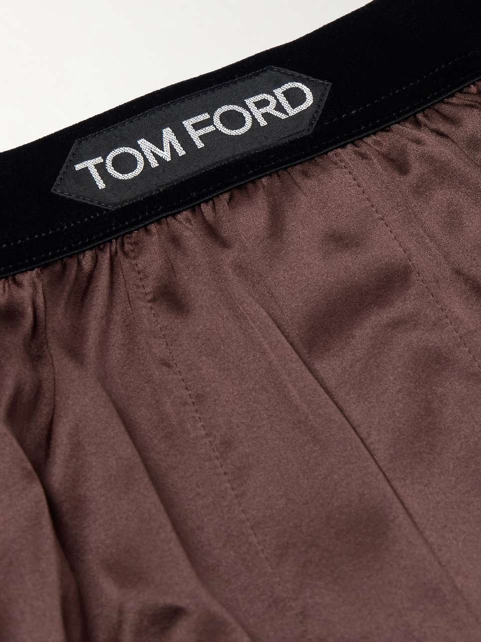 TOM FORD Velvet-Trimmed Stretch-Silk Satin Boxer Shorts for Men | MR PORTER