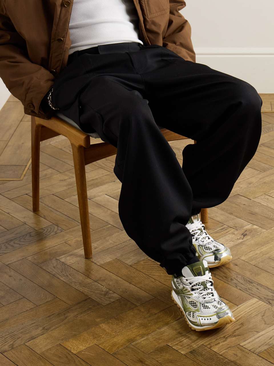 BOTTEGA VENETA Orbit Metallic Rubber and Mesh Sneakers for Men | MR PORTER