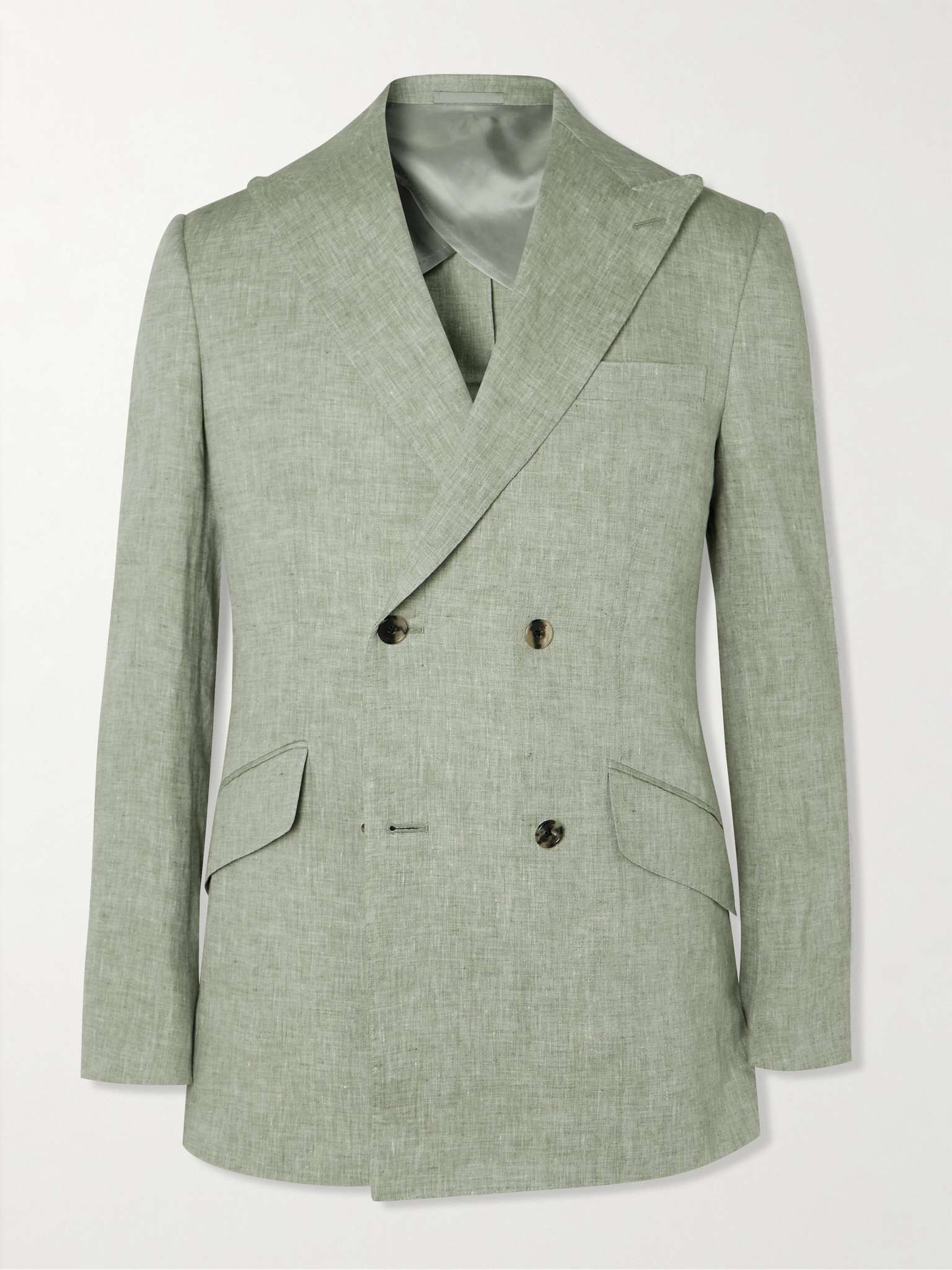 KINGSMAN Double-Breasted Linen Suit Jacket for Men | MR PORTER