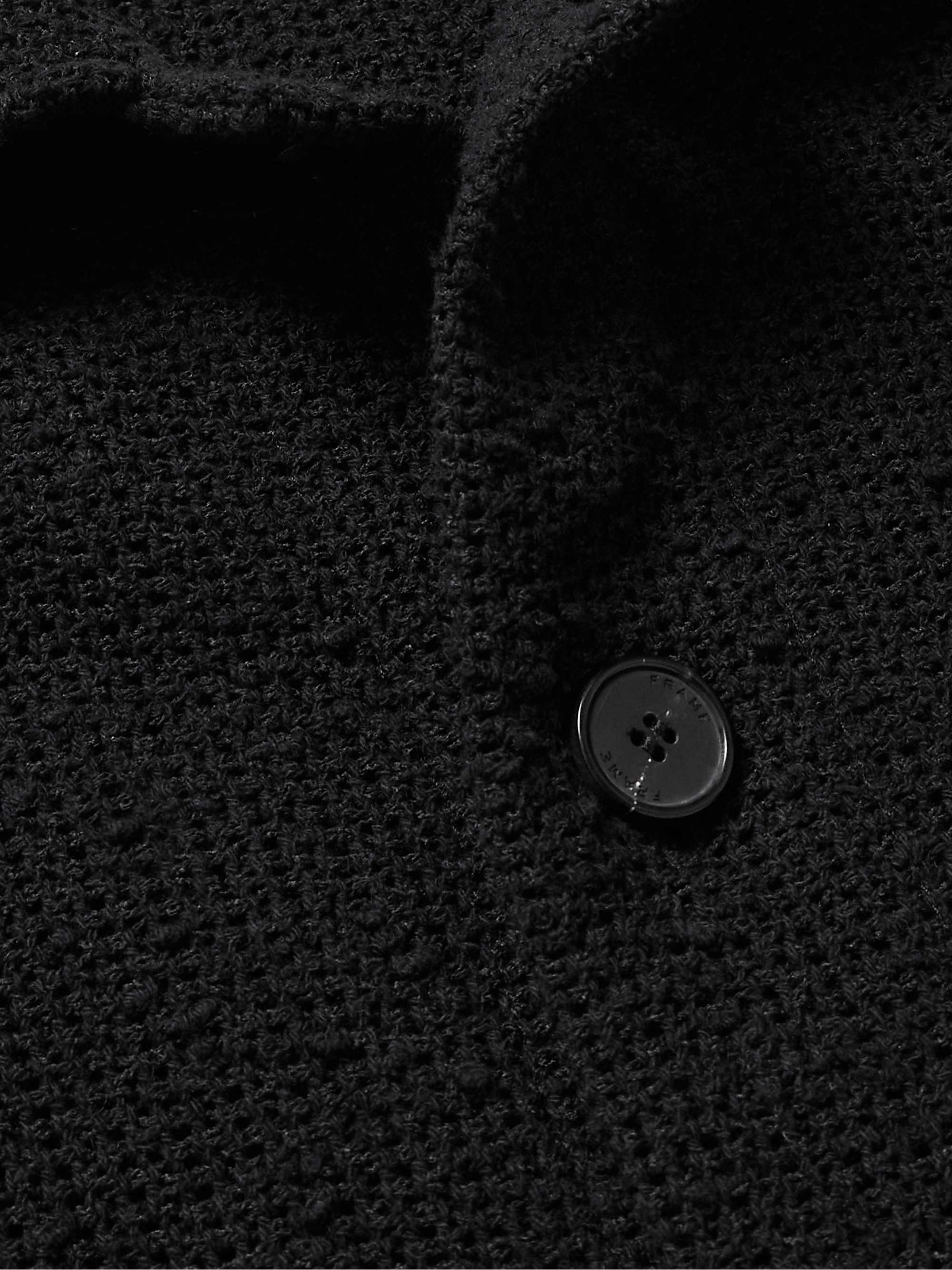 Black Open-Knit Cotton-Blend Blouson Jacket | FRAME | MR PORTER