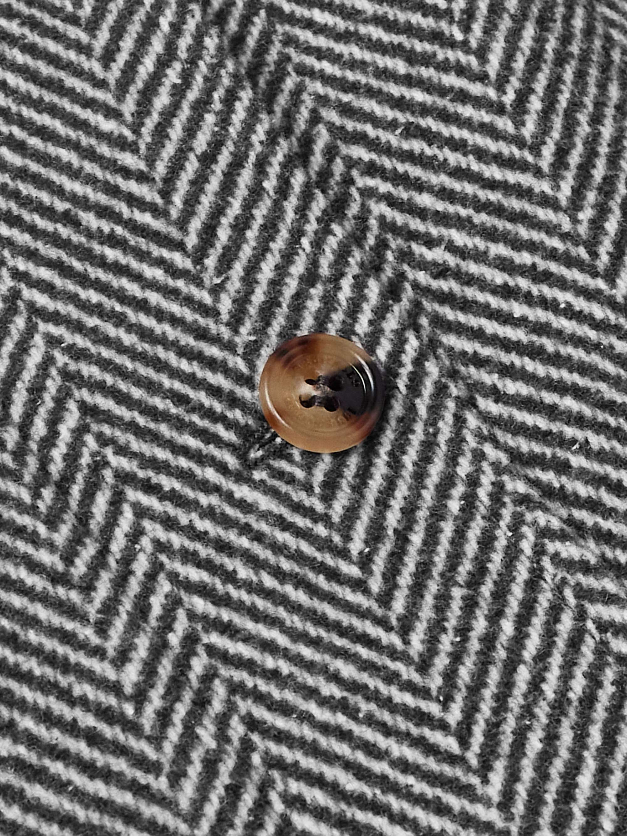 BRUNELLO CUCINELLI Herringbone Wool, Silk and Cashmere-Blend Coat for Men | MR PORTER