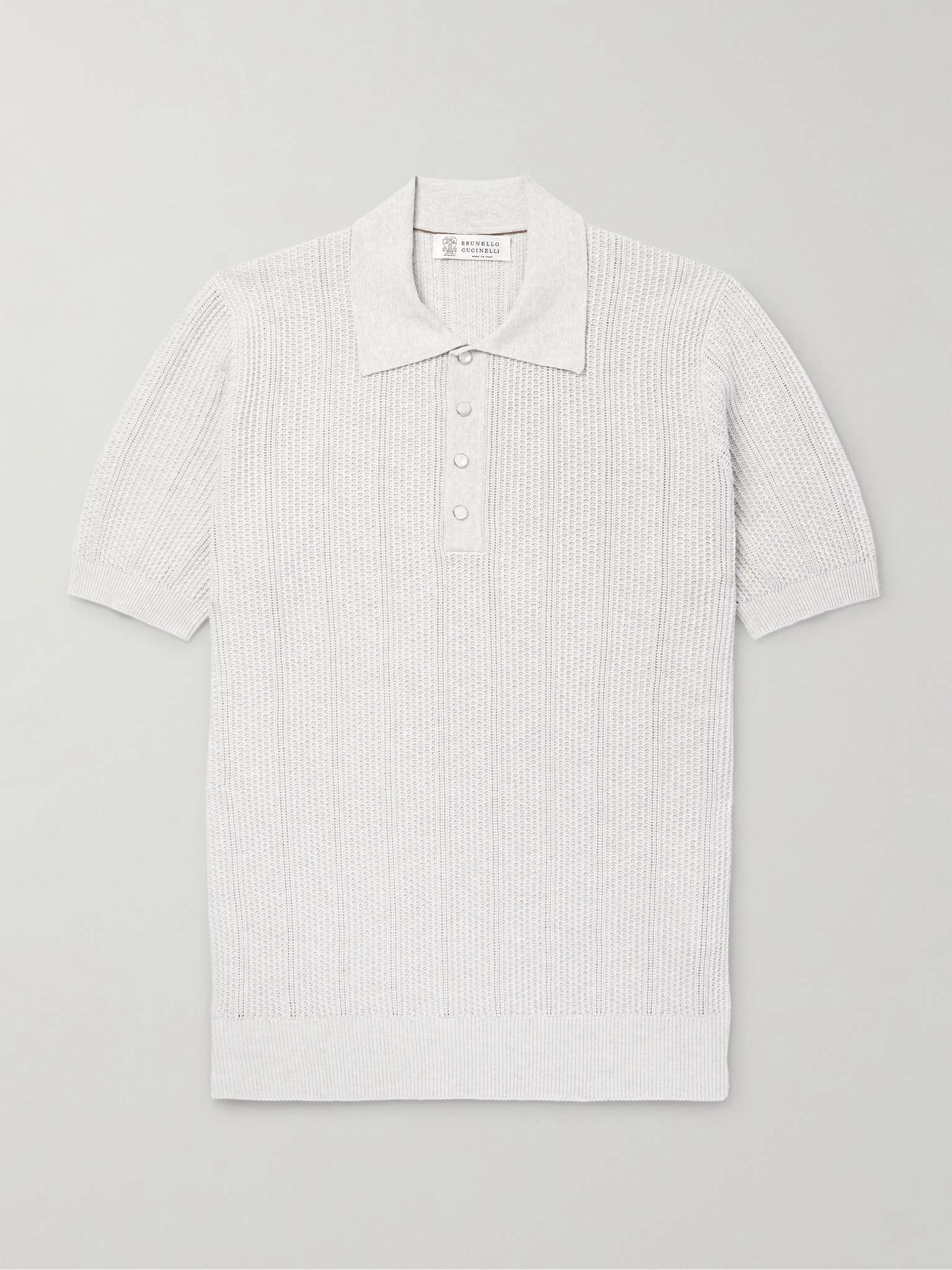BRUNELLO CUCINELLI Slim-Fit Ribbed Cotton Polo Shirt for Men | MR PORTER