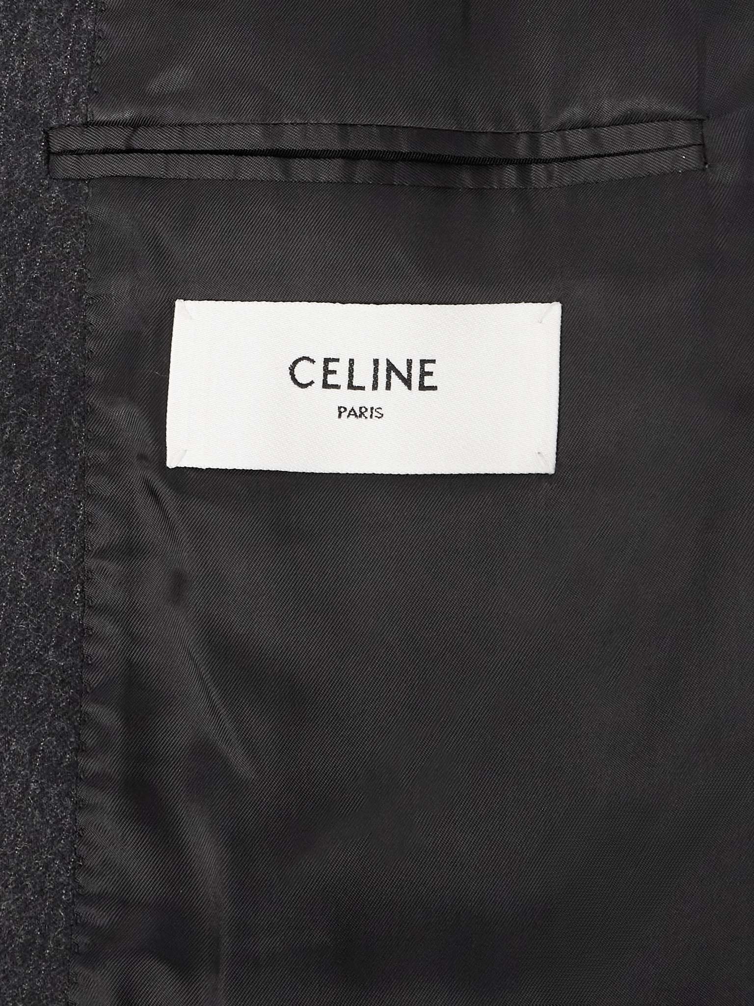 CELINE HOMME Slim-Fit Double-Breasted Pinstriped Brushed Wool-Twill ...