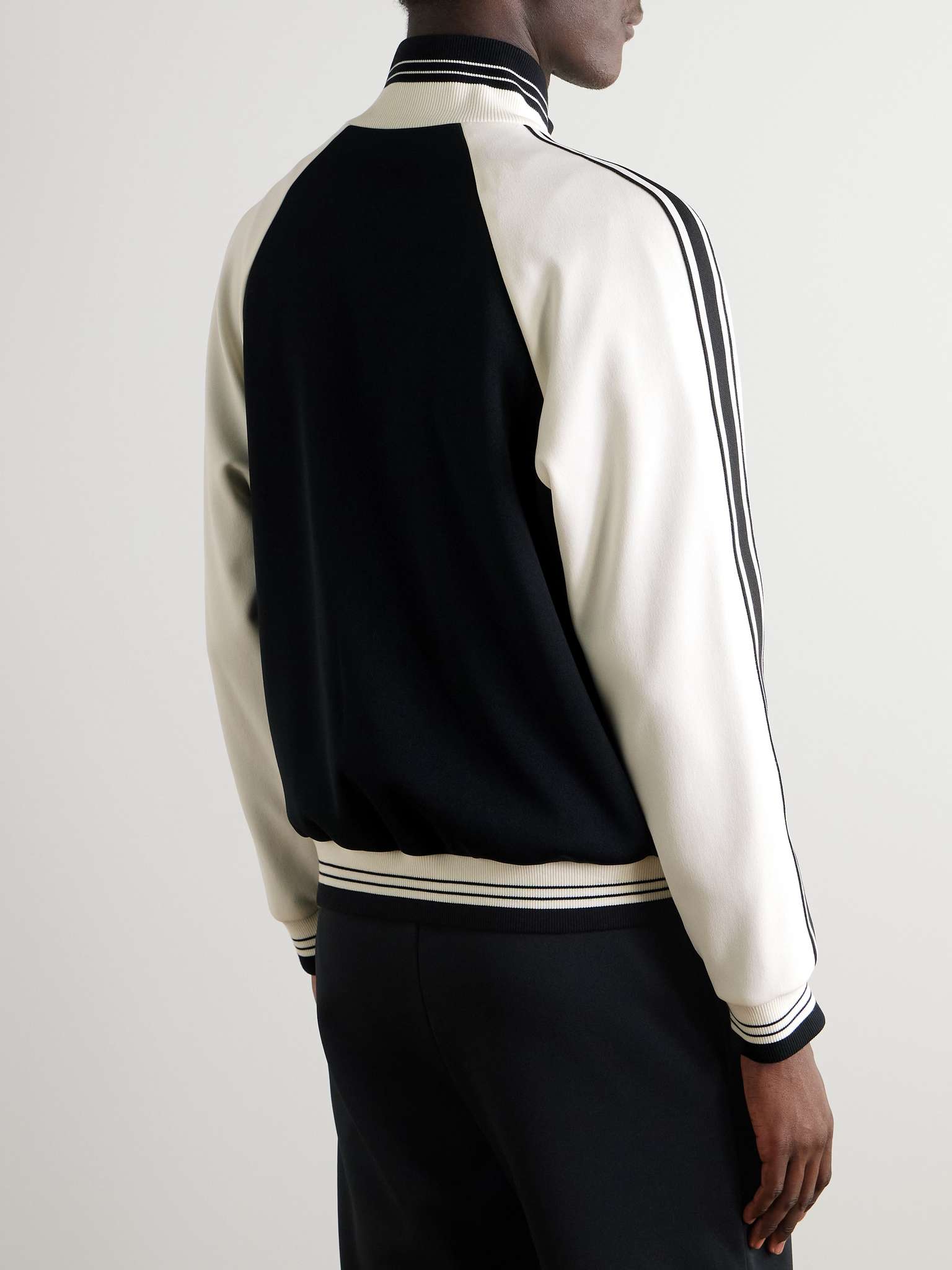 CELINE HOMME Logo-Embroidered Striped Tech-Jersey Track Jacket for Men ...