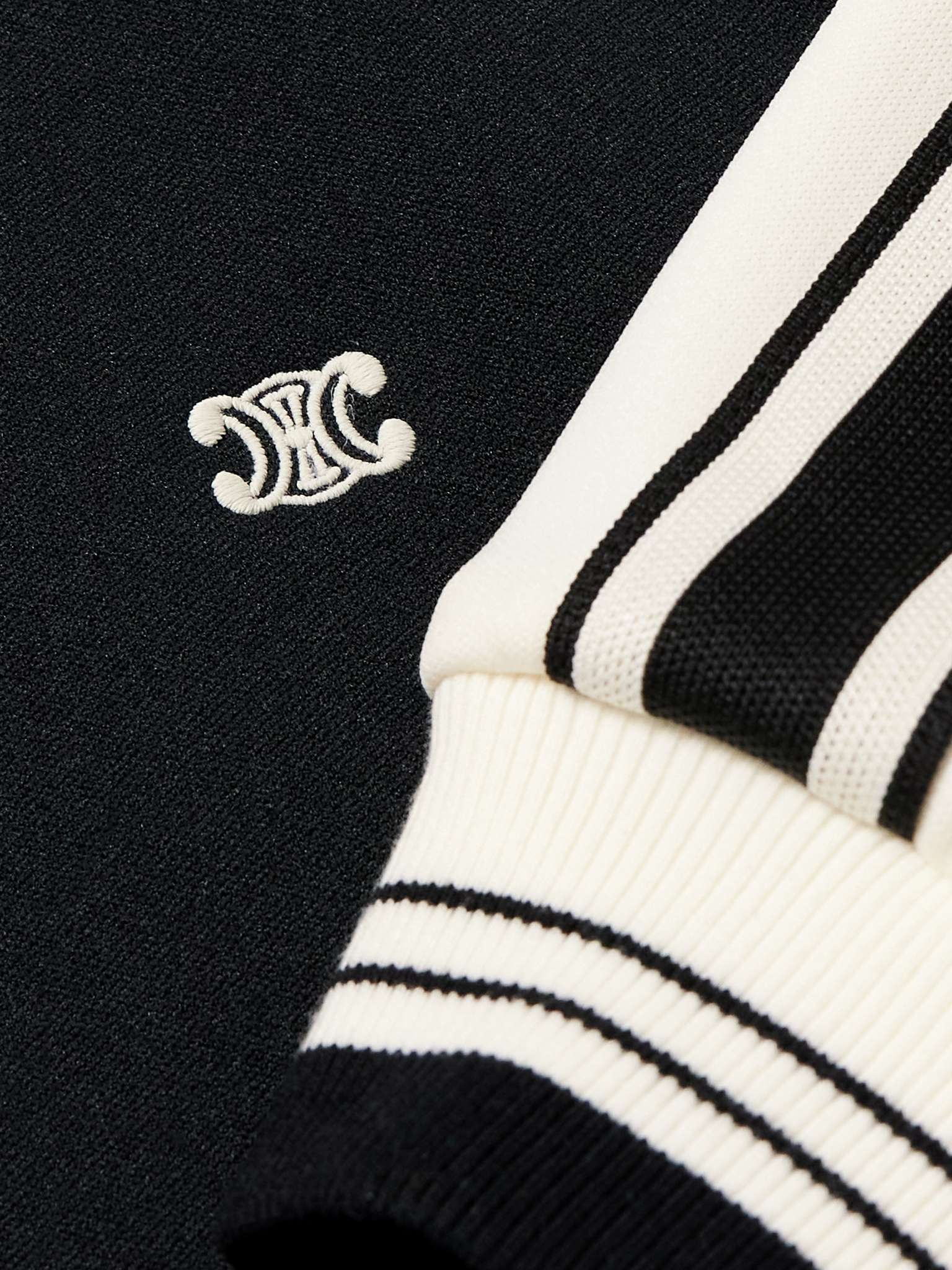CELINE HOMME Logo-Embroidered Striped Tech-Jersey Track Jacket for Men ...