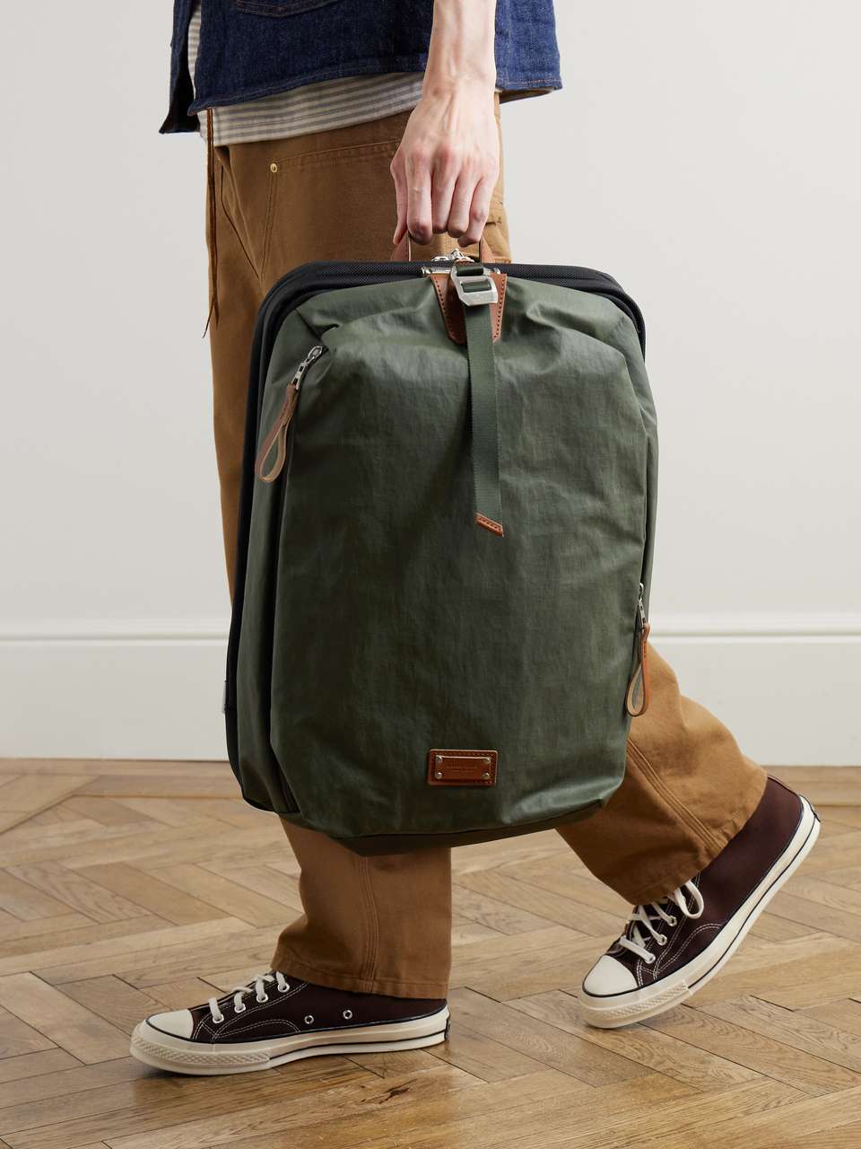 MASTER-PIECE Bump L Canvas and Leather-Trimmed CORDURA® Nylon Backpack ...