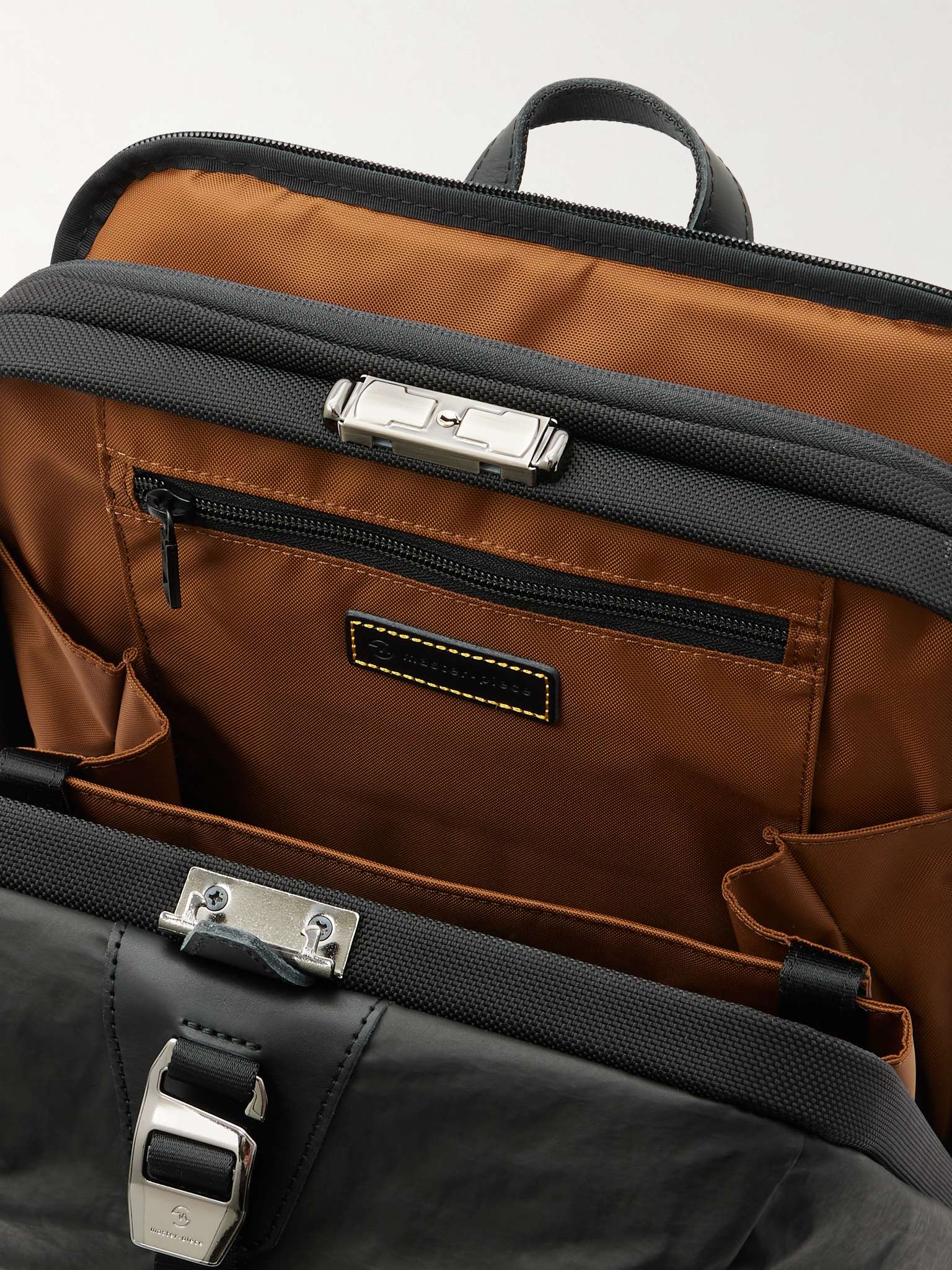 MASTER-PIECE Bump L Canvas and Leather-Trimmed CORDURA® Nylon Backpack ...