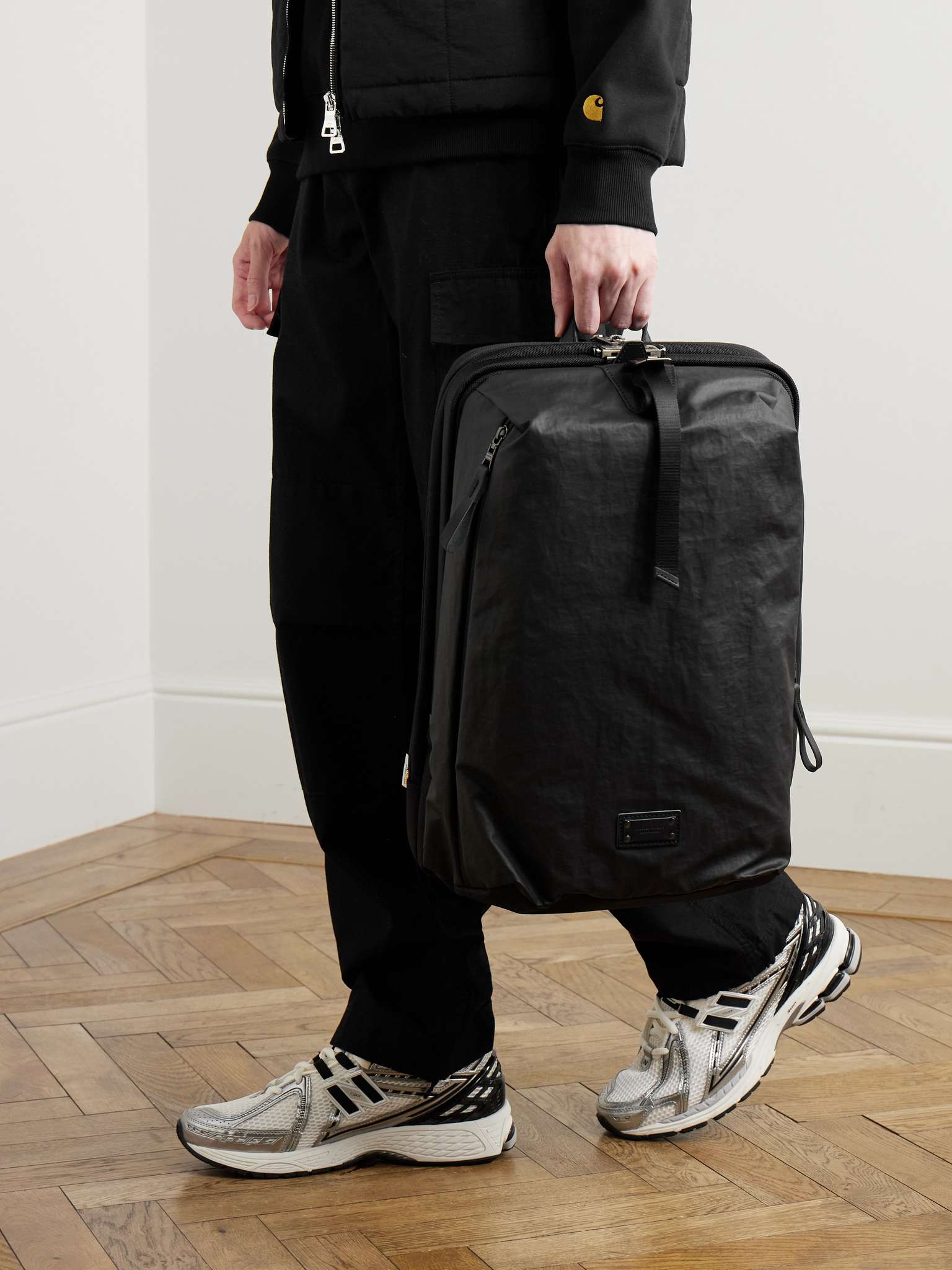 MASTER-PIECE Bump L Canvas and Leather-Trimmed CORDURA® Nylon Backpack ...