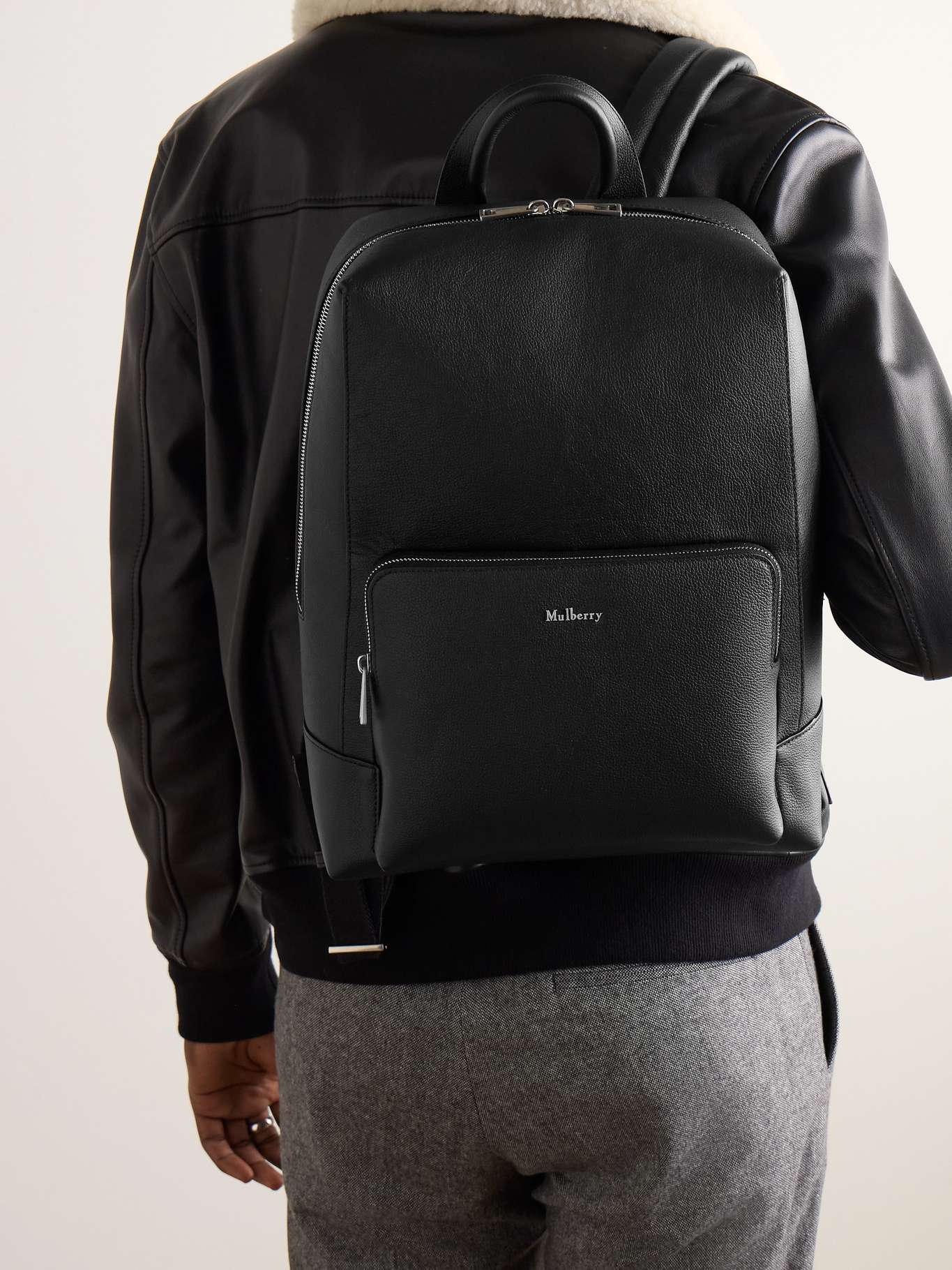 Black Farringdon Pebble-Grain Leather Backpack | MULBERRY | MR PORTER