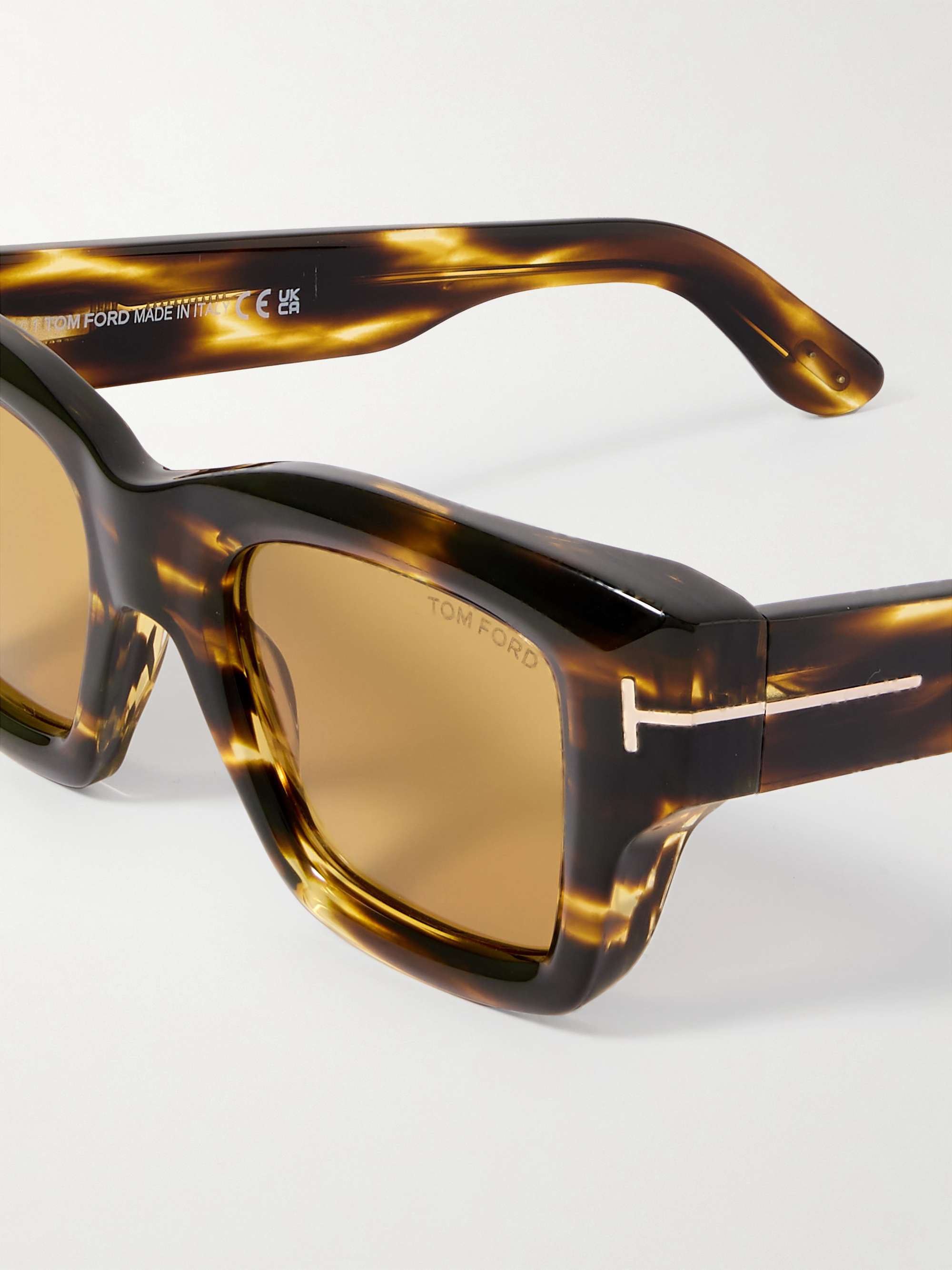 Tom Ford Eyewear Ilias Square Frame Tortoiseshell Acetate Sunglasses