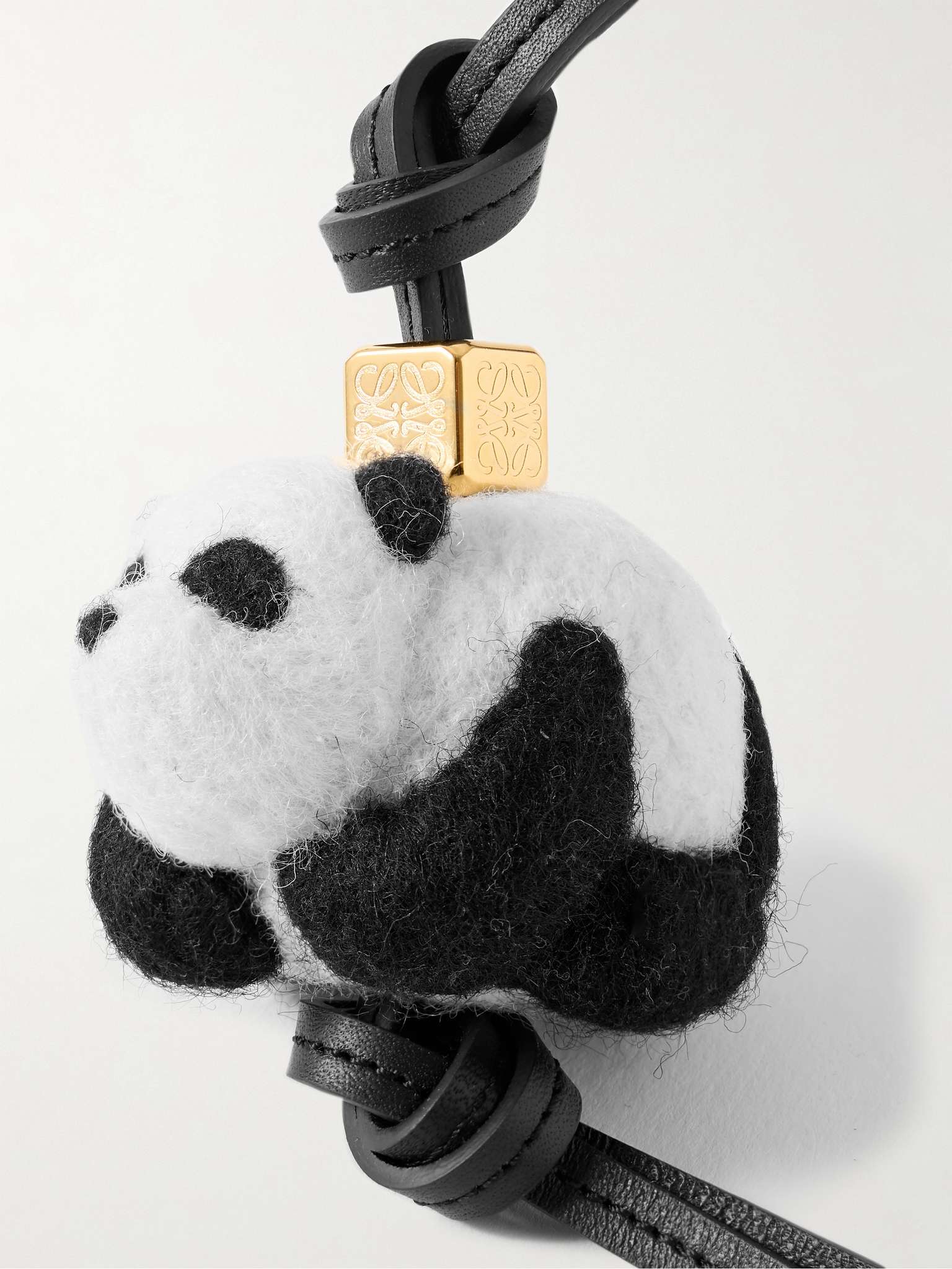 LOEWE Panda Felt, Leather and Gold-Tone Bag Charm for Men | MR PORTER