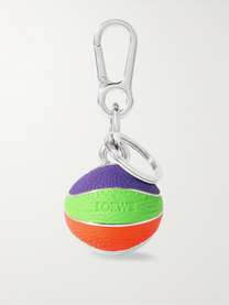 LOEWE Basketball Silver-Tone and Textured-Leather Key Fob for Men | MR ...