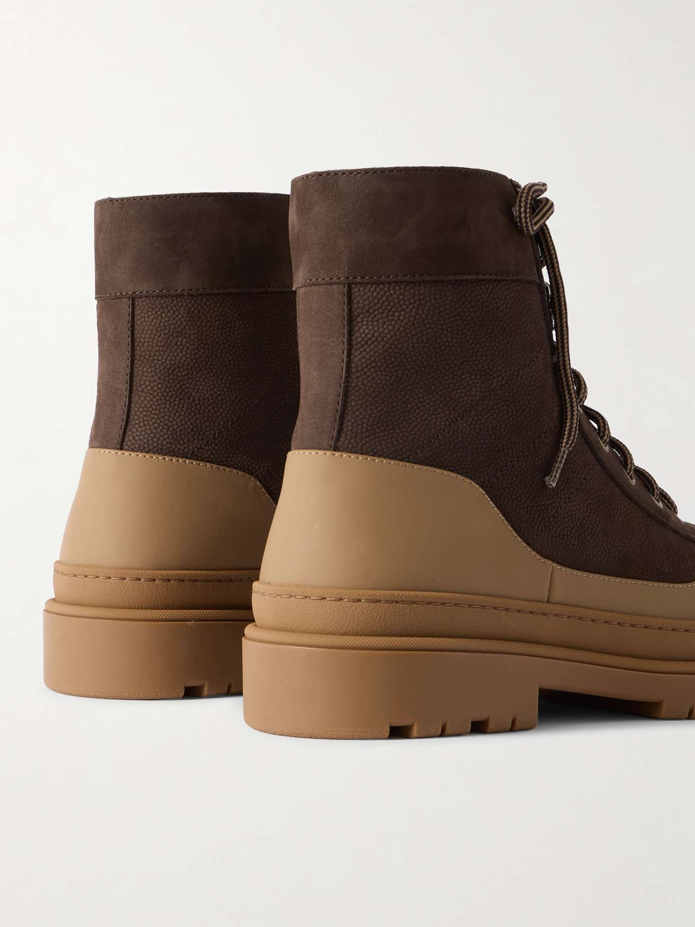 BRUNELLO CUCINELLI Rubber and Leather-Trimmed Pebble-Grain Nubuck and ...