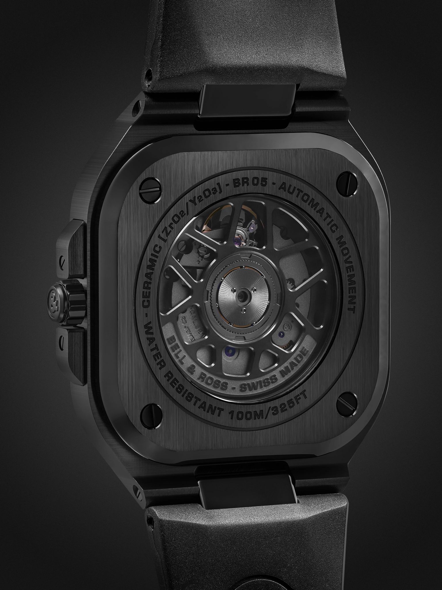 BELL & ROSS BR 05 Automatic 40mm Stainless Steel and Rubber Watch, Ref ...