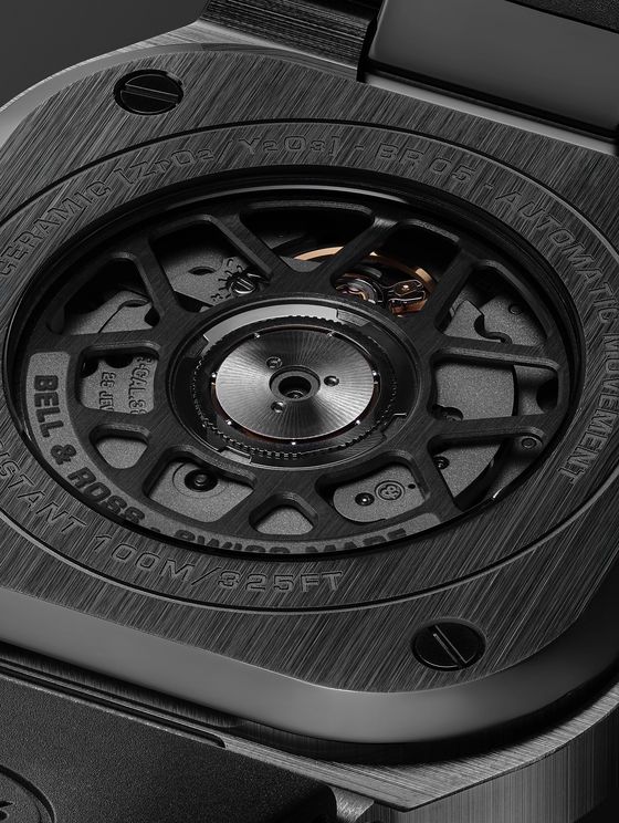 BELL & ROSS BR 05 Automatic 40mm Stainless Steel and Rubber Watch, Ref ...