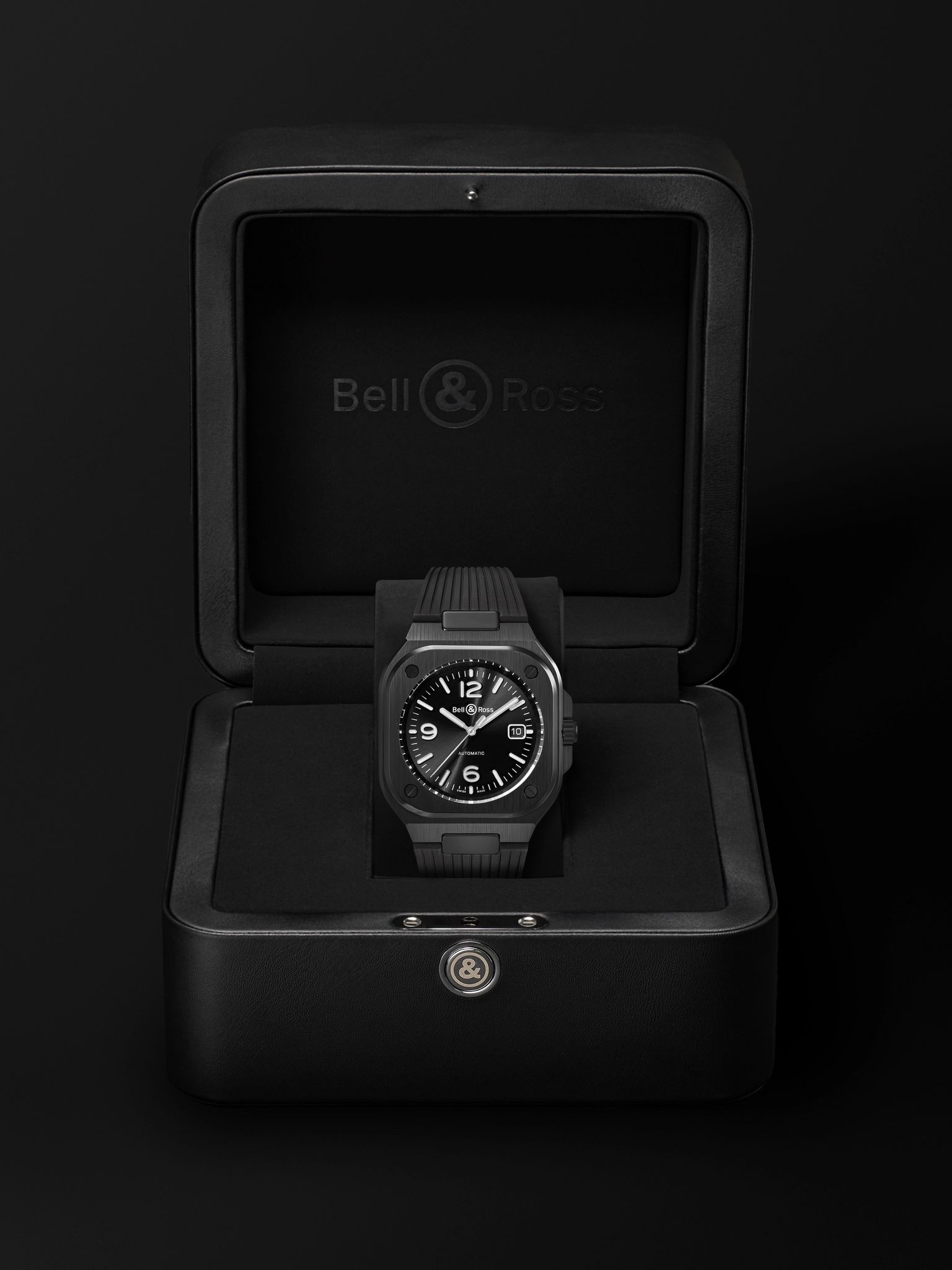 BELL & ROSS BR 05 Automatic 40mm Stainless Steel and Rubber Watch, Ref ...