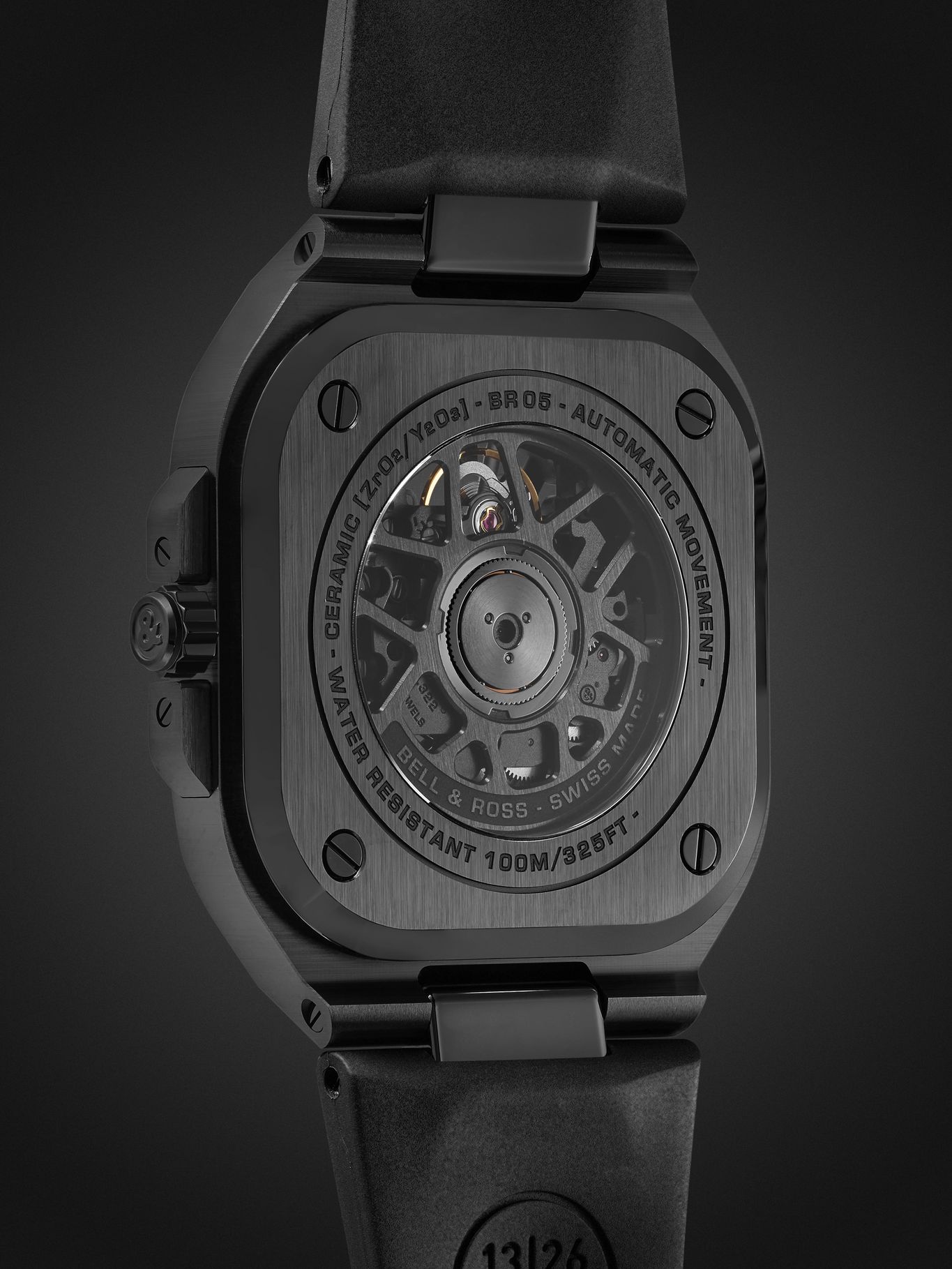 BELL & ROSS BR 05 Skeleton Automatic 41mm Black Ceramic and Rubber ...