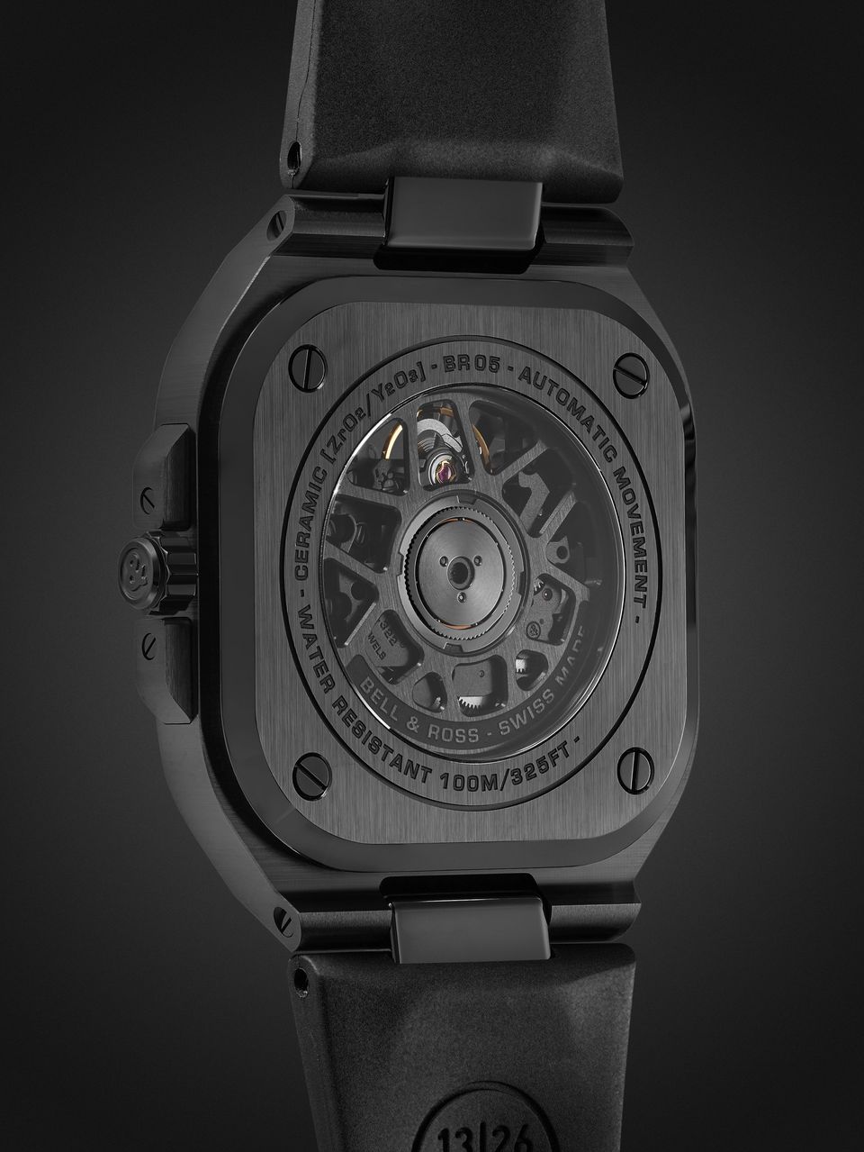 BELL & ROSS BR 05 Skeleton Automatic 41mm Black Ceramic and Rubber ...