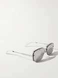DIOR EYEWEAR NeoDior S4U Rectangle-Frame Gunmetal-Tone Sunglasses for ...
